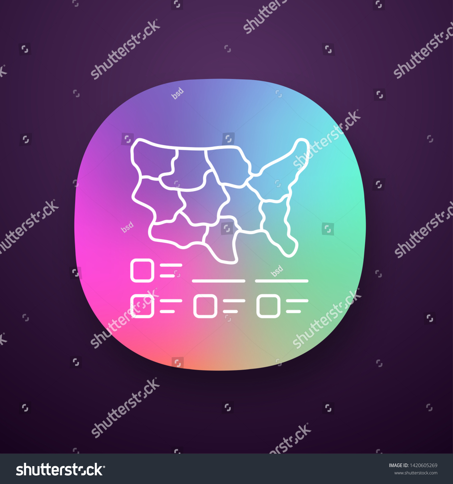 Cartogram App Icon Diagram Usa Map: vector de stock (libre de regalías ...