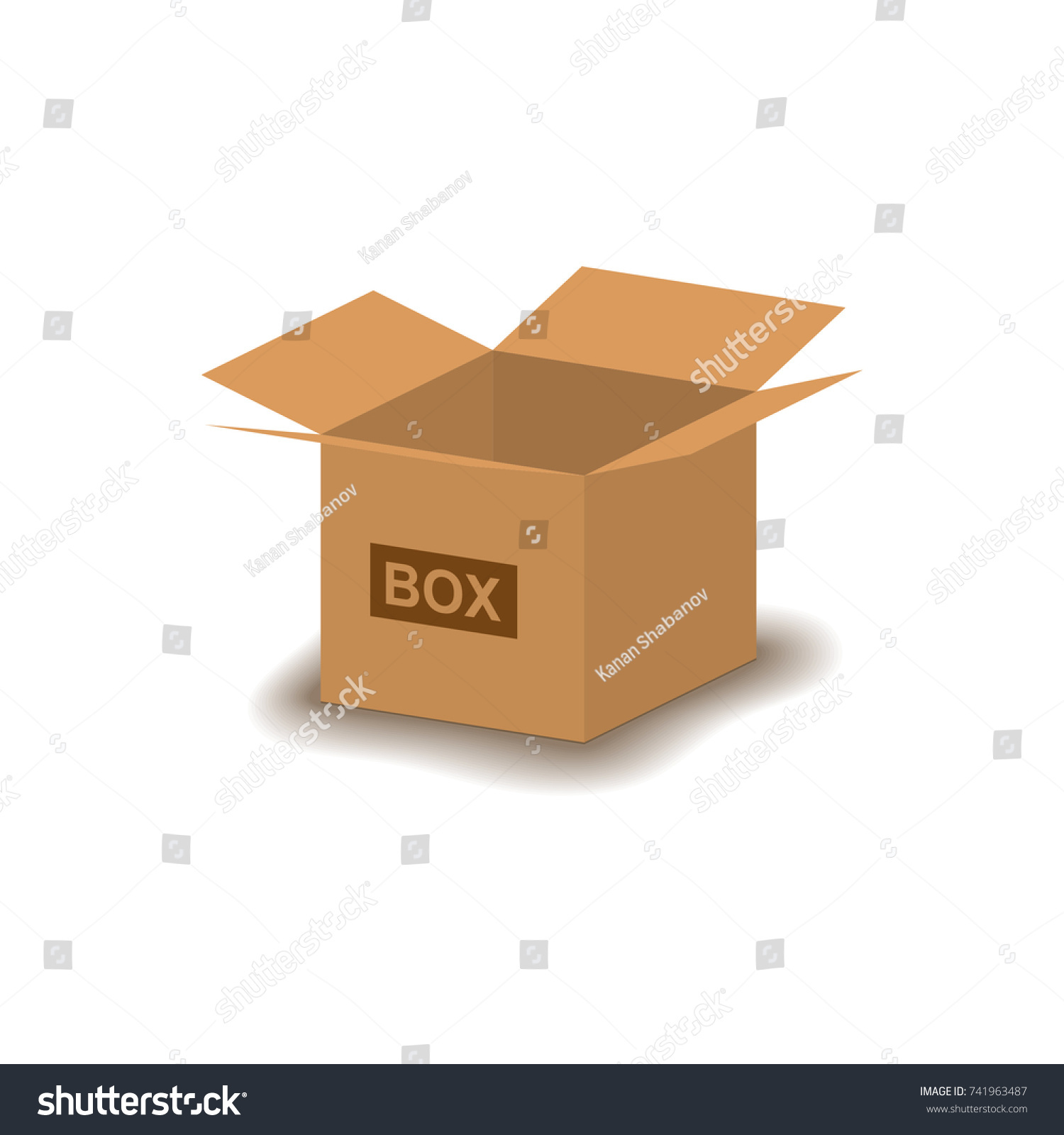Carton Box Vector Illustration Isometric View Stock Vector (Royalty ...