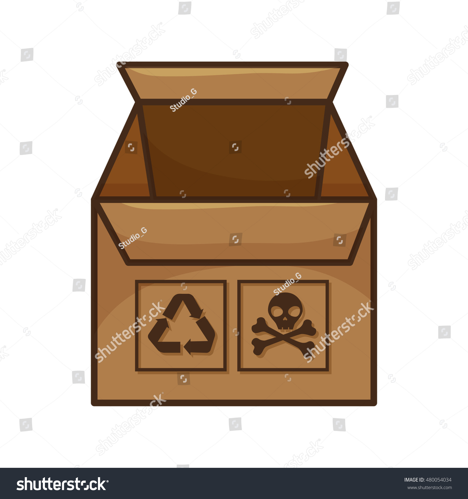 Carton Box Warning Sign Stock Vector (Royalty Free) 480054034