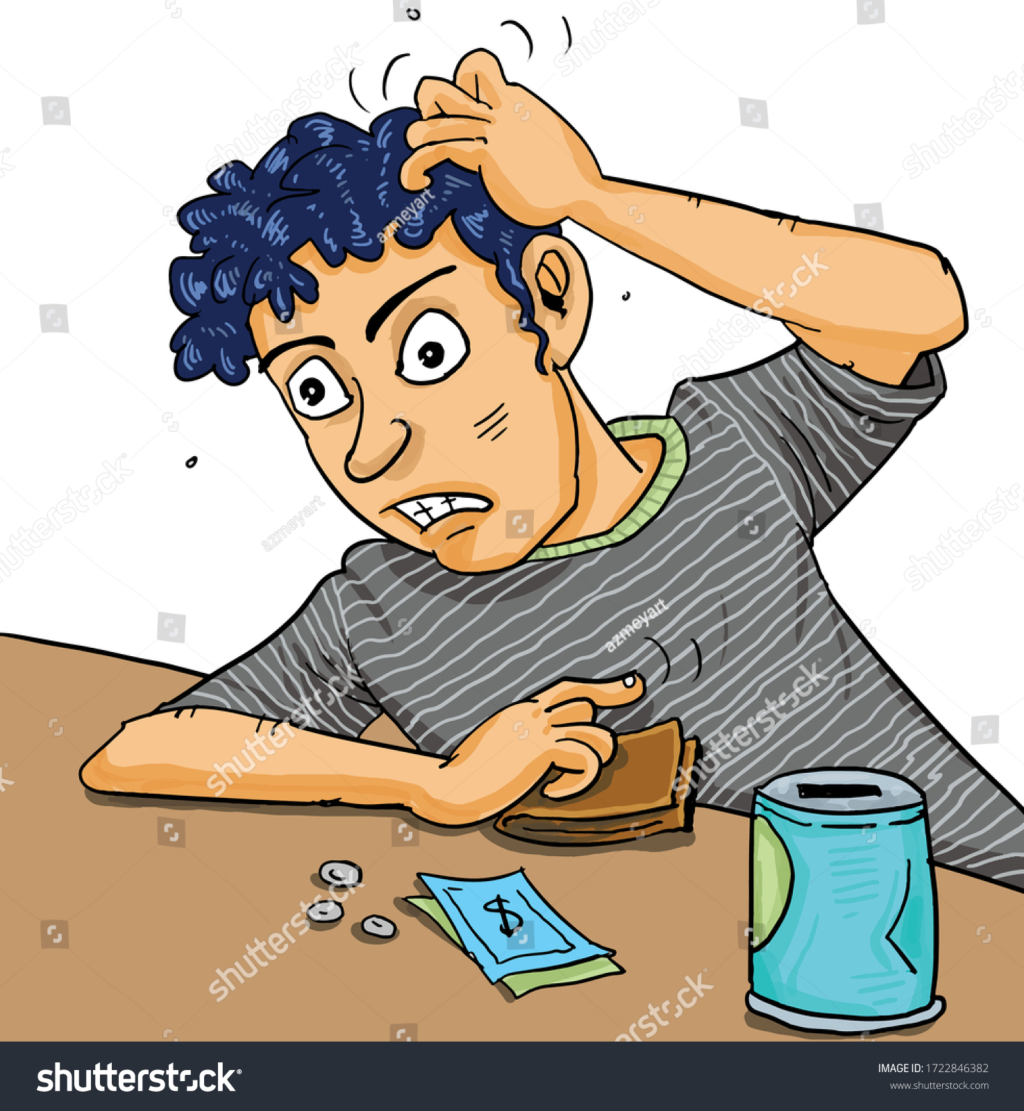 Caricatura de un hombre rota con: vector de stock (libre de regalías ...