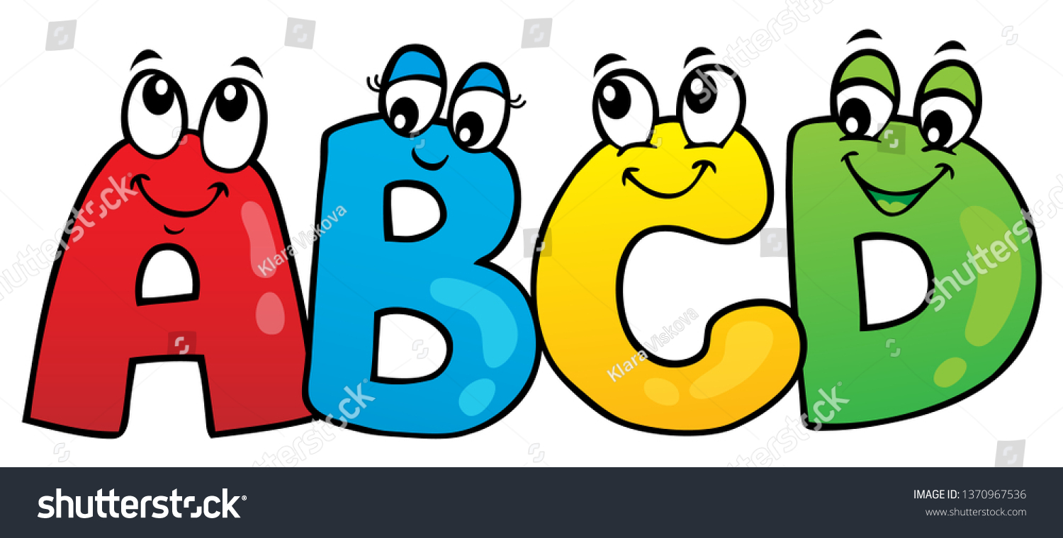 Cartoon Abcd Letters Theme 1 Eps10 Stock Vector (Royalty Free) 1370967536