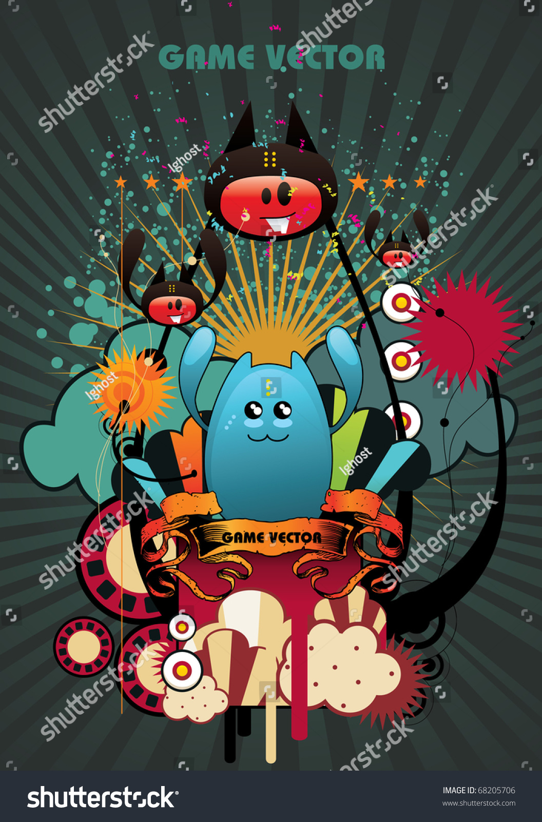 Cartoon Abstract Character Stock Vector 68205706 - Shutterstock