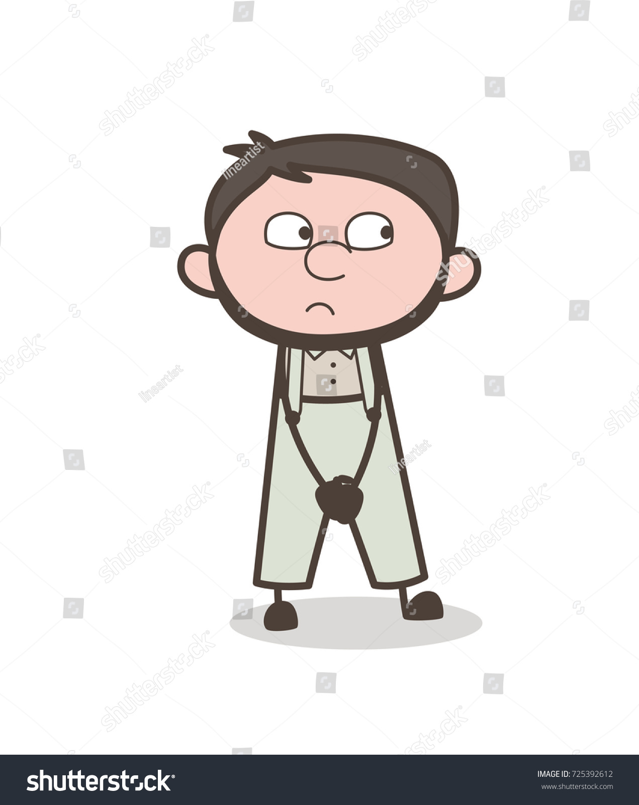 Cartoon Afraid Man Face Vector Illustration Stock Vector (Royalty Free ...