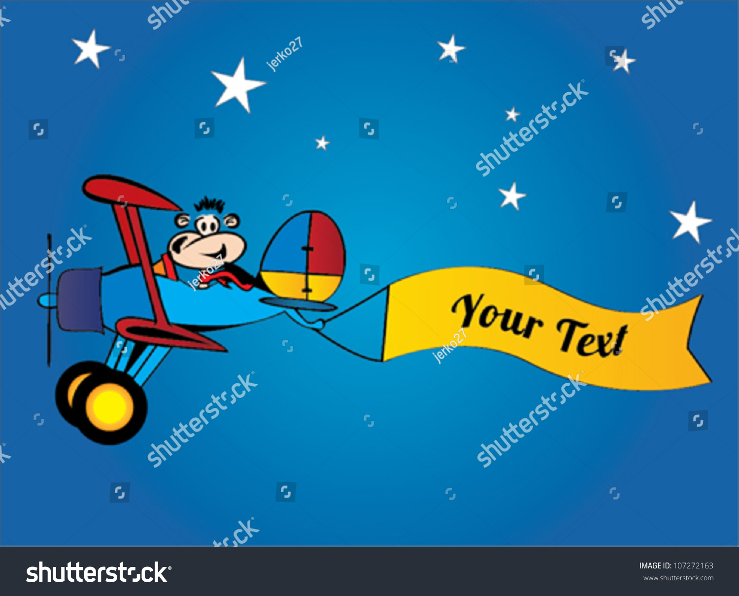 Cartoon Airplane Pulling Banner Stock Vector Illustration 107272163 ...
