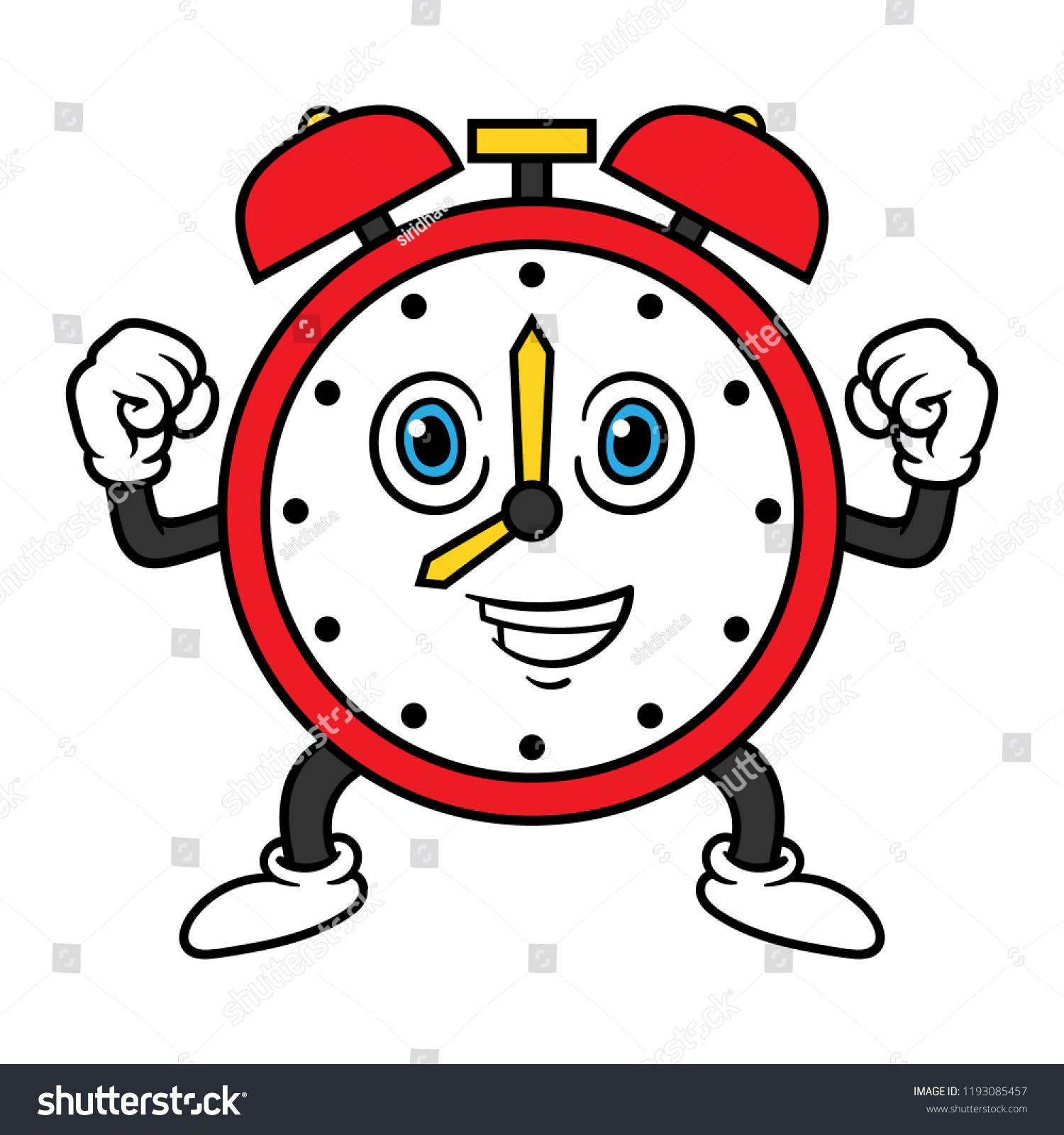 Cartoon Alarm Clock Character Stock Vector (Royalty Free) 1193085457 ...