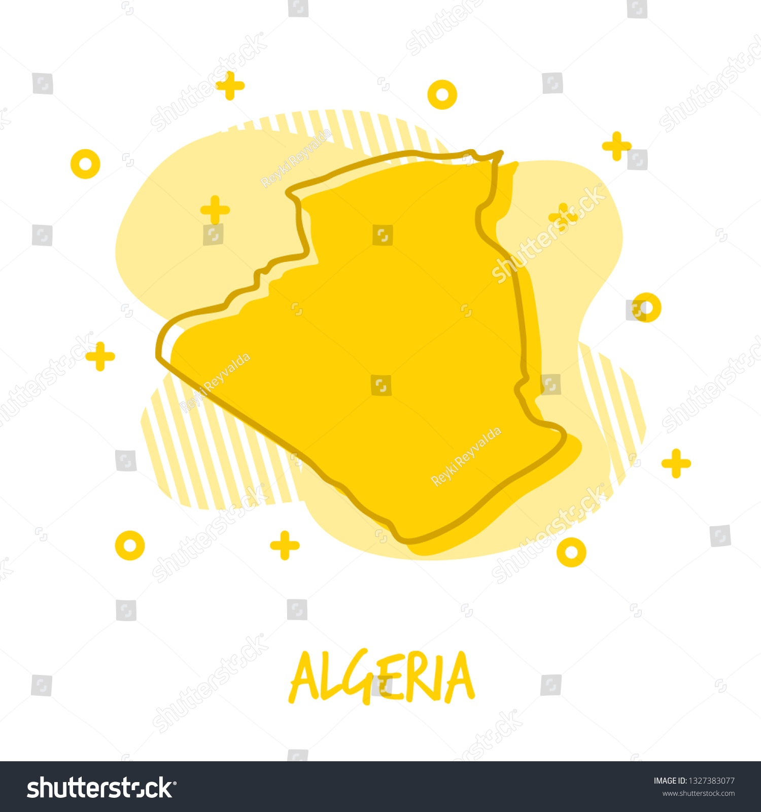 Cartoon Algeria Map Stock Vector (Royalty Free) 1327383077 | Shutterstock