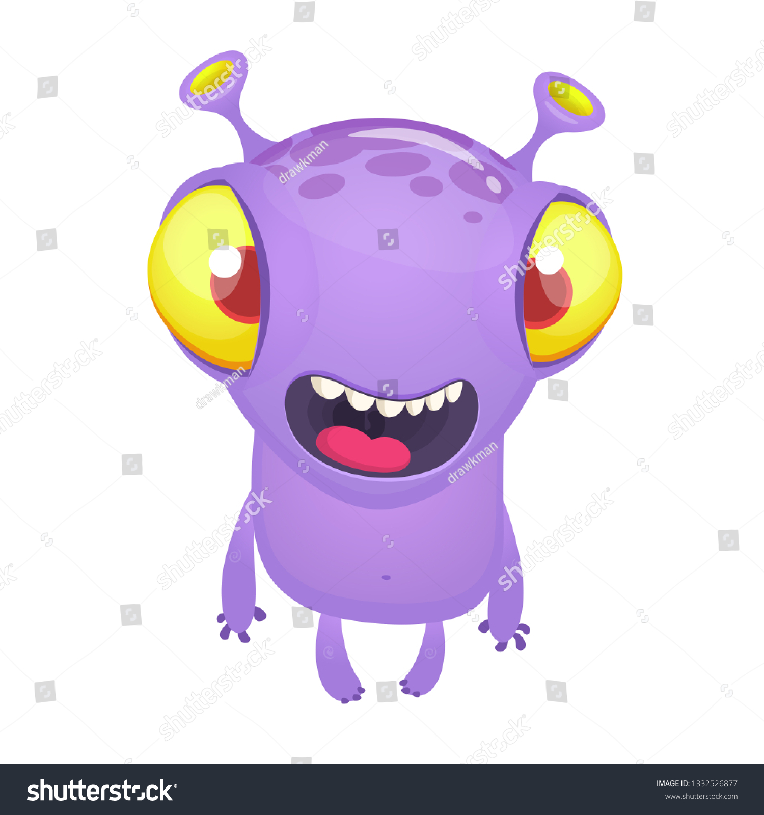 Cartoon Alien Character Vector Illustration Isolated 스톡 벡터(로열티 프리 ...