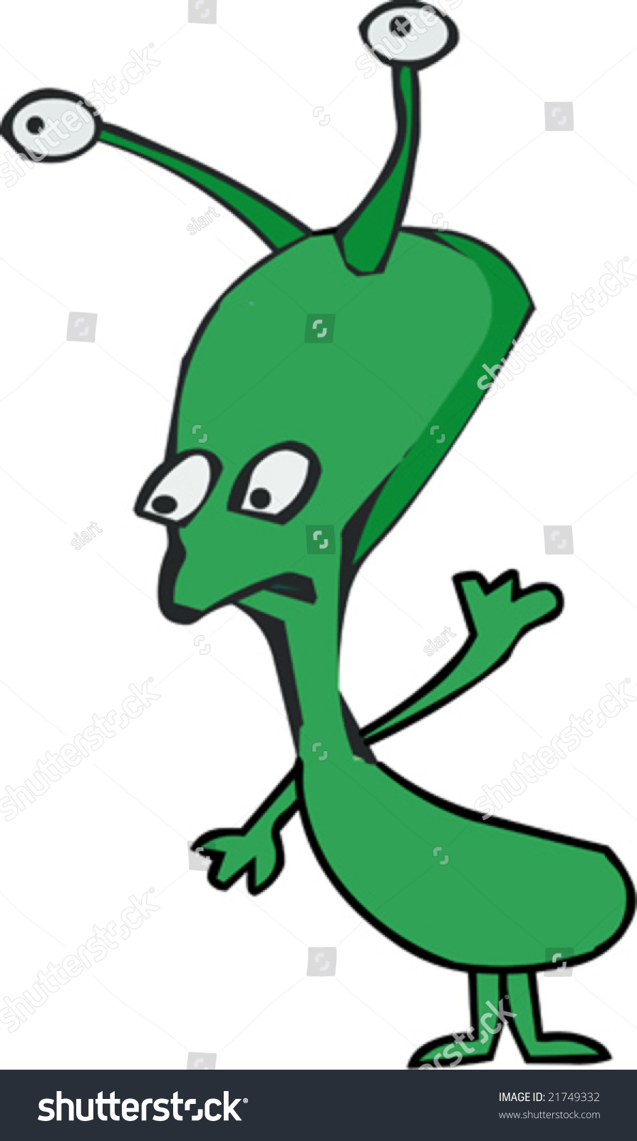 Cartoon Alien Cheering You: vector de stock (libre de regalías ...