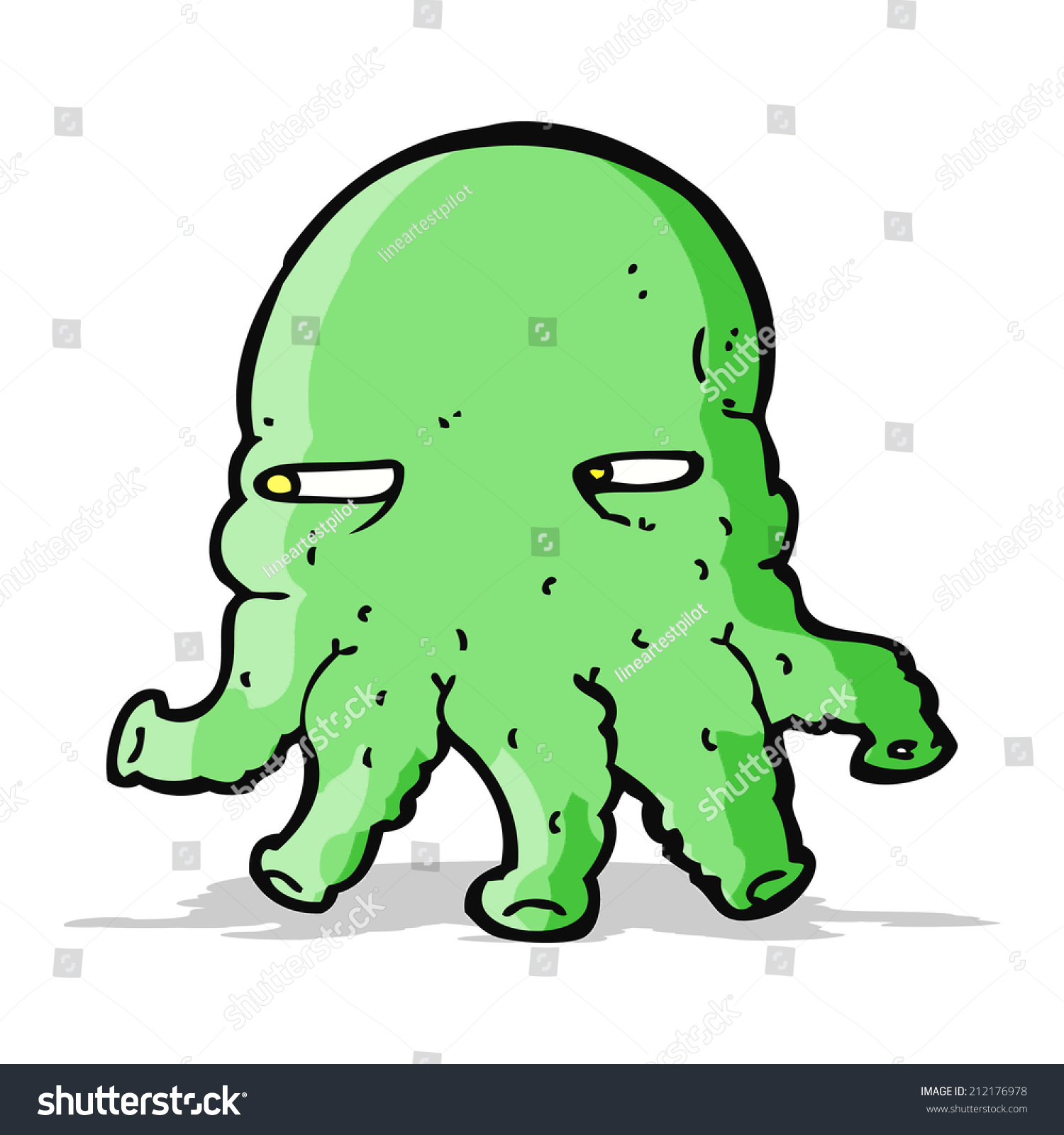 Cartoon Alien Face Stock Vector (Royalty Free) 212176978 | Shutterstock