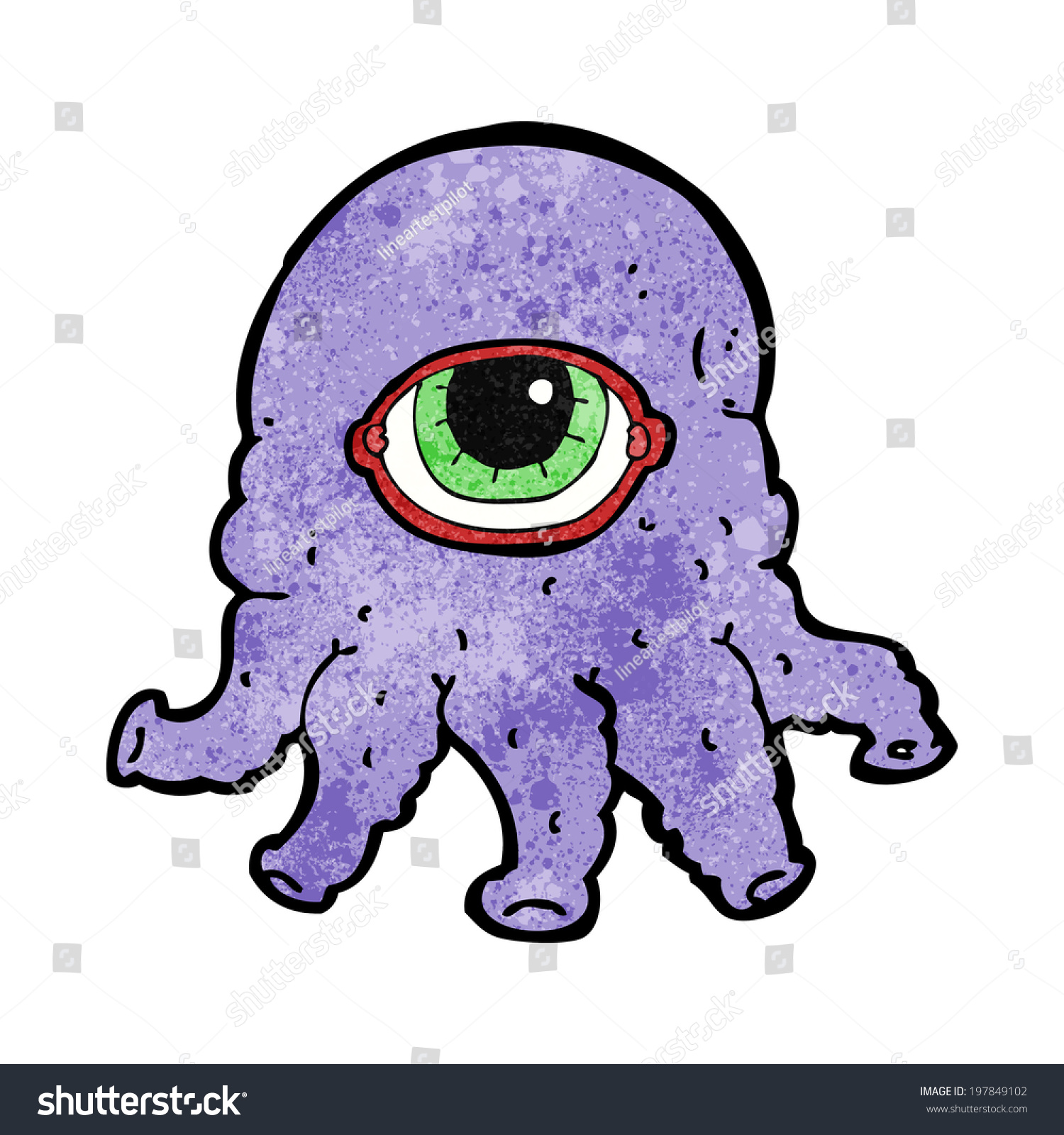 Cartoon Alien Head Stock Vector (Royalty Free) 197849102 | Shutterstock