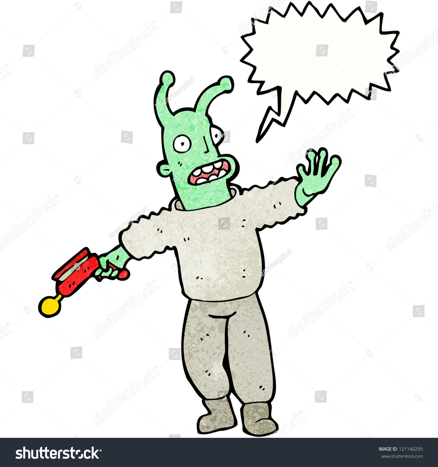 Cartoon Alien Invader Stock Vector (Royalty Free) 121140295