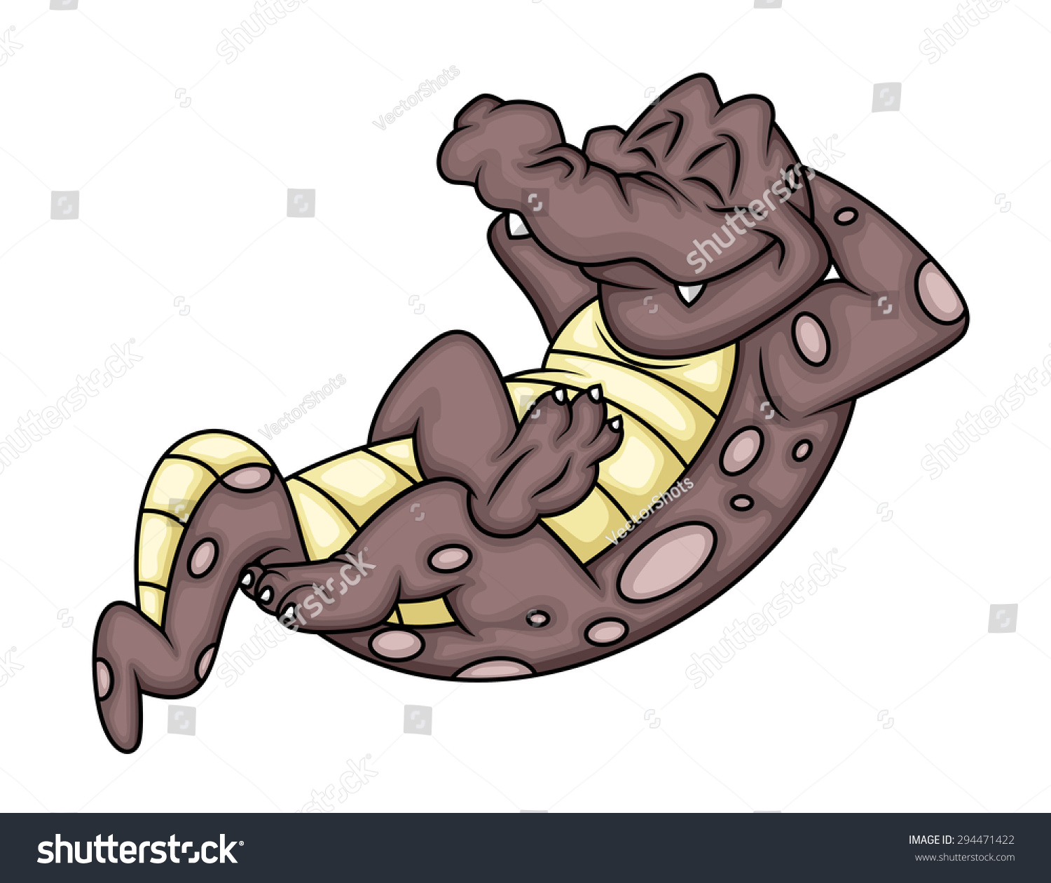 Cartoon Alligator Sleeping Stock Vector (Royalty Free) 294471422 ...