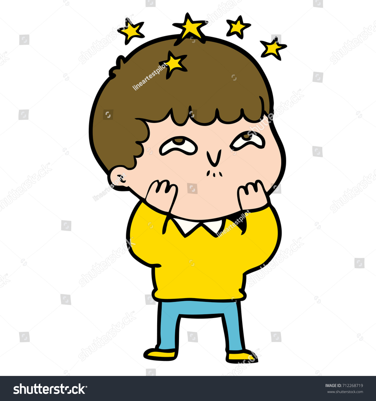 Cartoon Amazed Boy Stock Vector (Royalty Free) 712268719 | Shutterstock