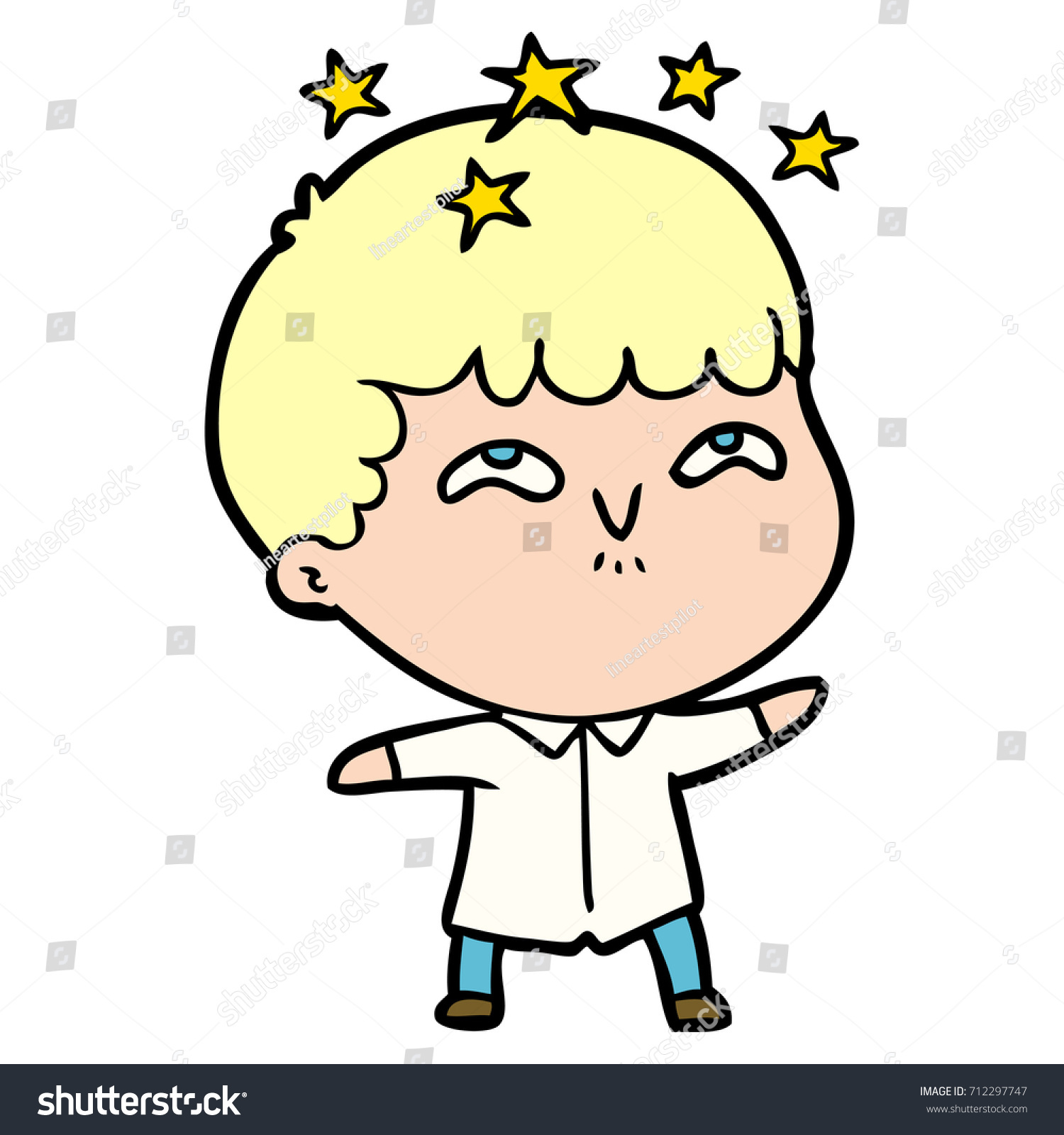 Cartoon Amazed Boy Stock Vector (Royalty Free) 712297747