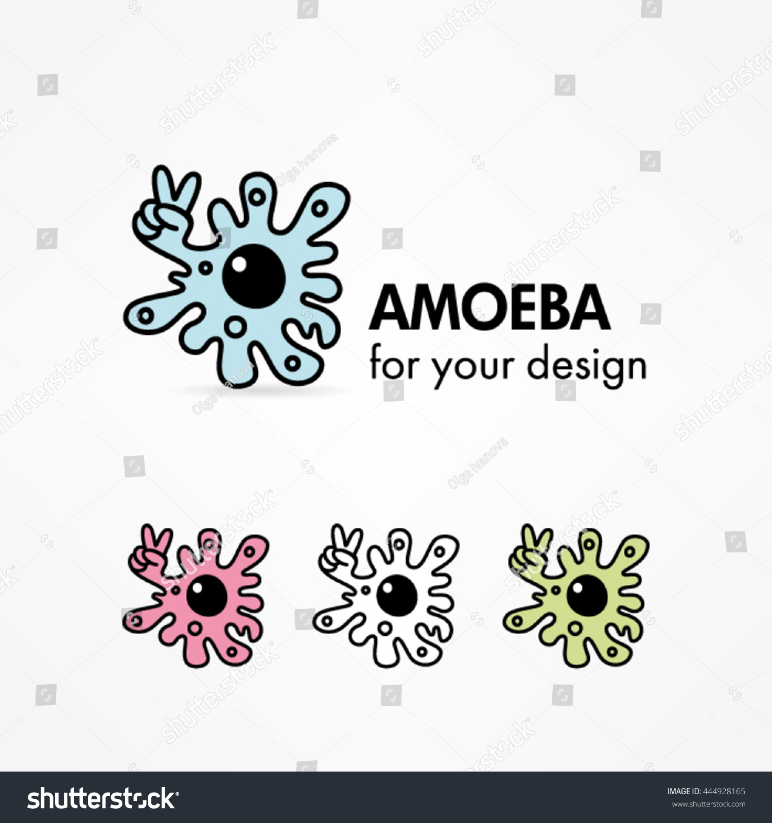 Cartoon Amoeba Stock Vector (Royalty Free) 444928165