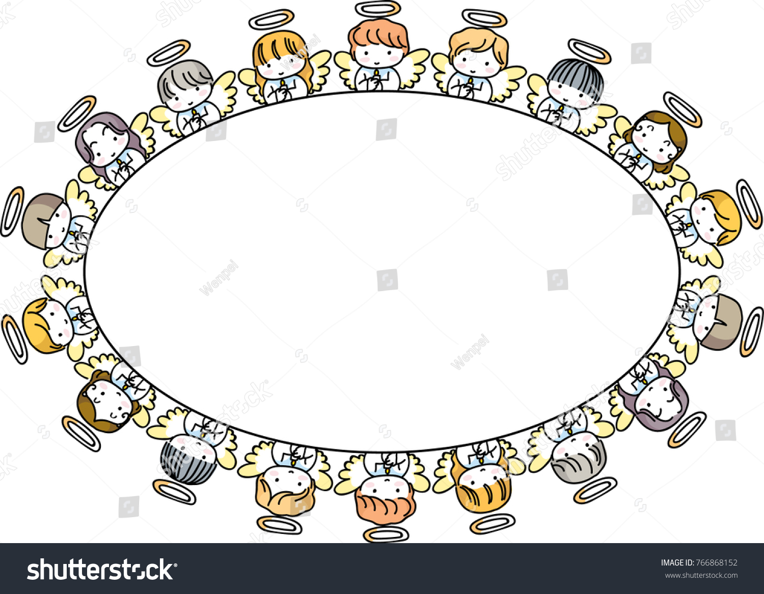 Cartoon Angel Background Design: vector de stock (libre de regalías ...