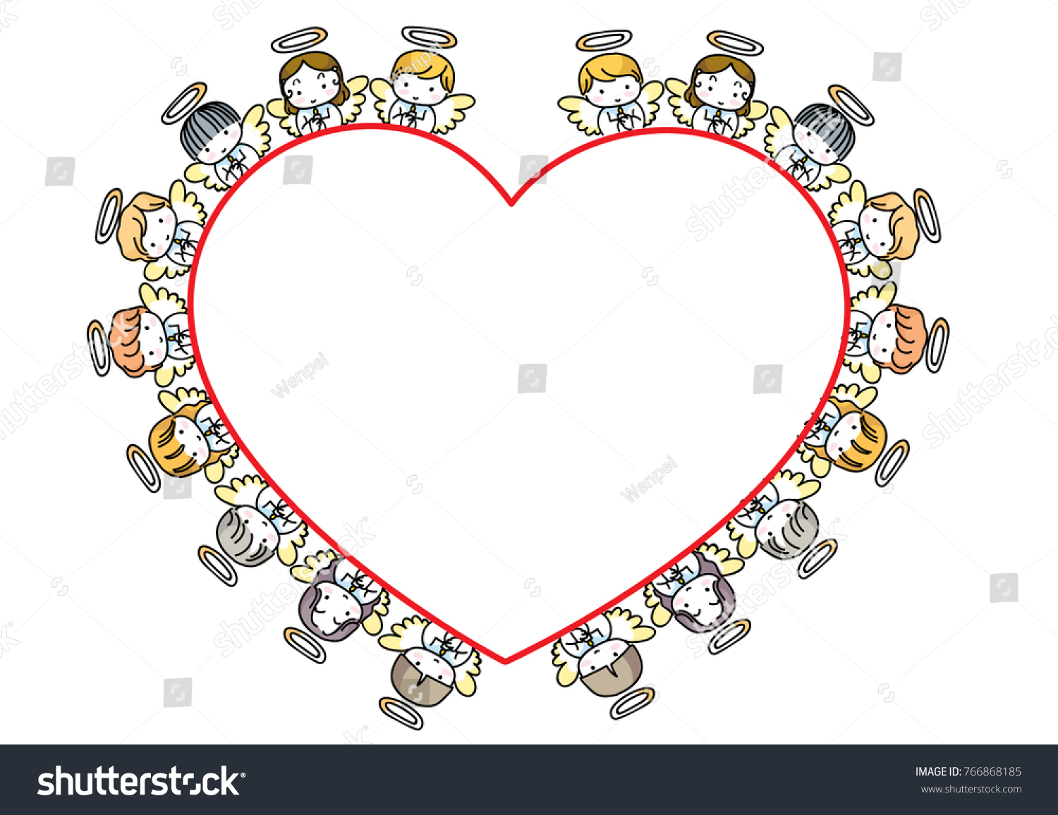 Cartoon Angel Background Design Stock Vector (Royalty Free) 766868185