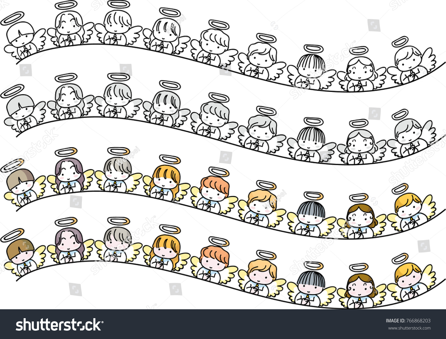 Cartoon Angel Background Design Stock Vector (Royalty Free) 766868203 ...