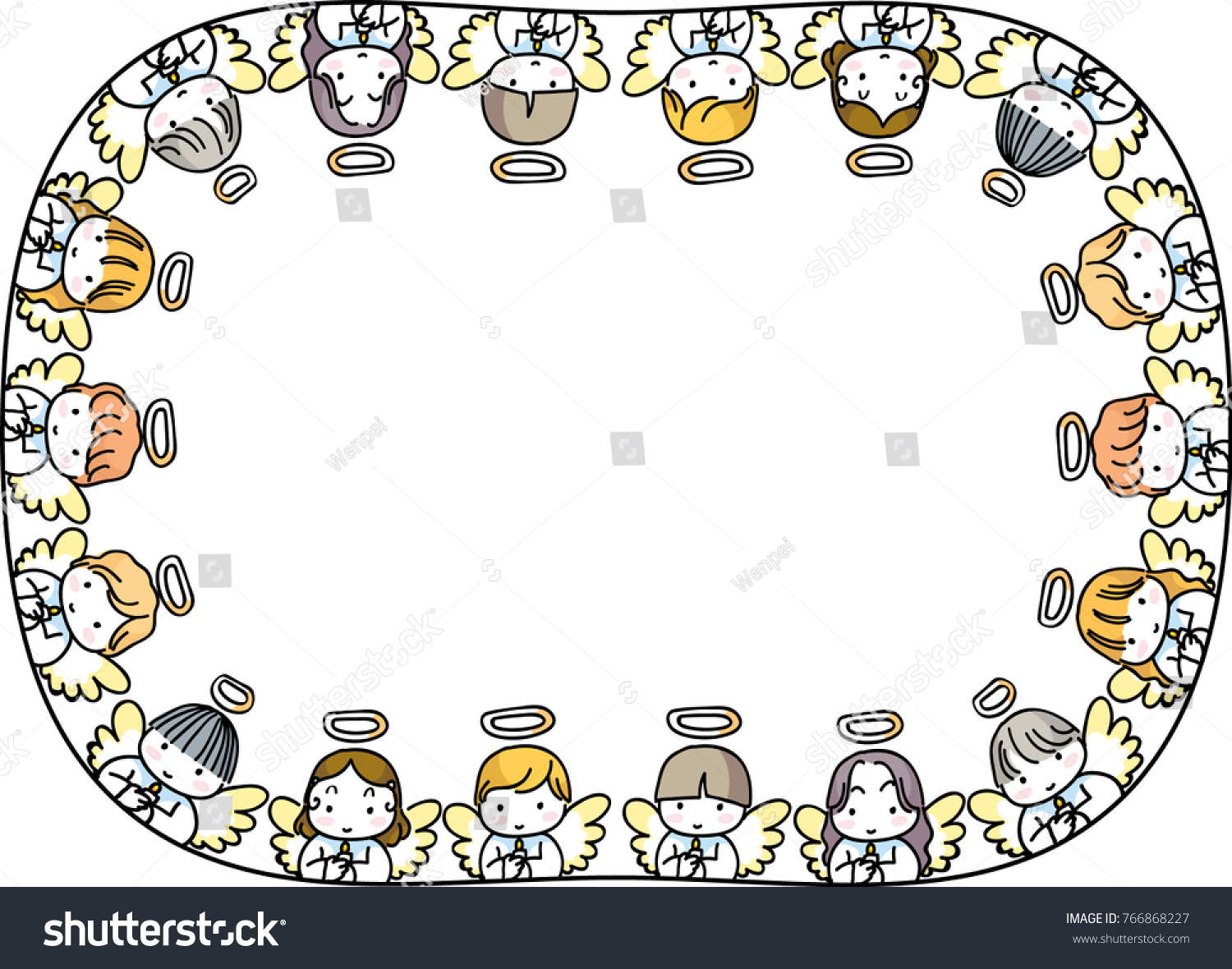 Cartoon Angel Background Design Stock Vector (Royalty Free) 766868227 ...