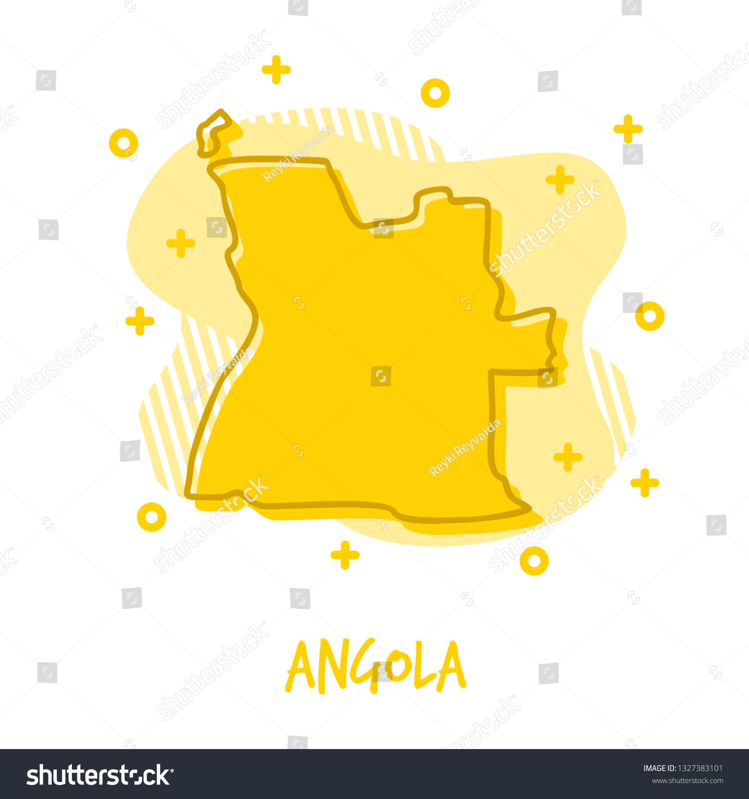 Cartoon Angola Map Stock Vector (Royalty Free) 1327383101