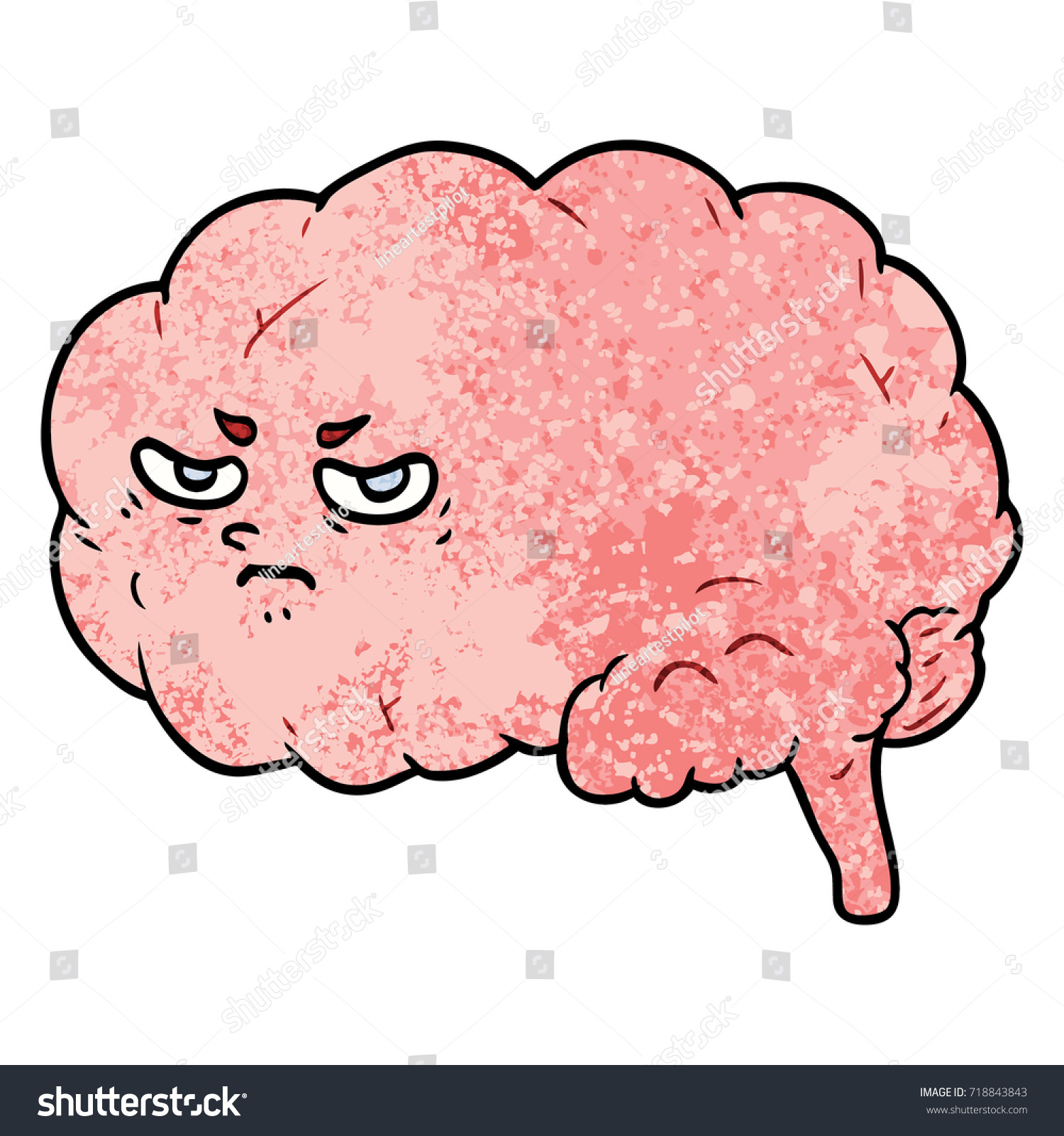 Cartoon Angry Brain Stock Vector (Royalty Free) 718843843 | Shutterstock