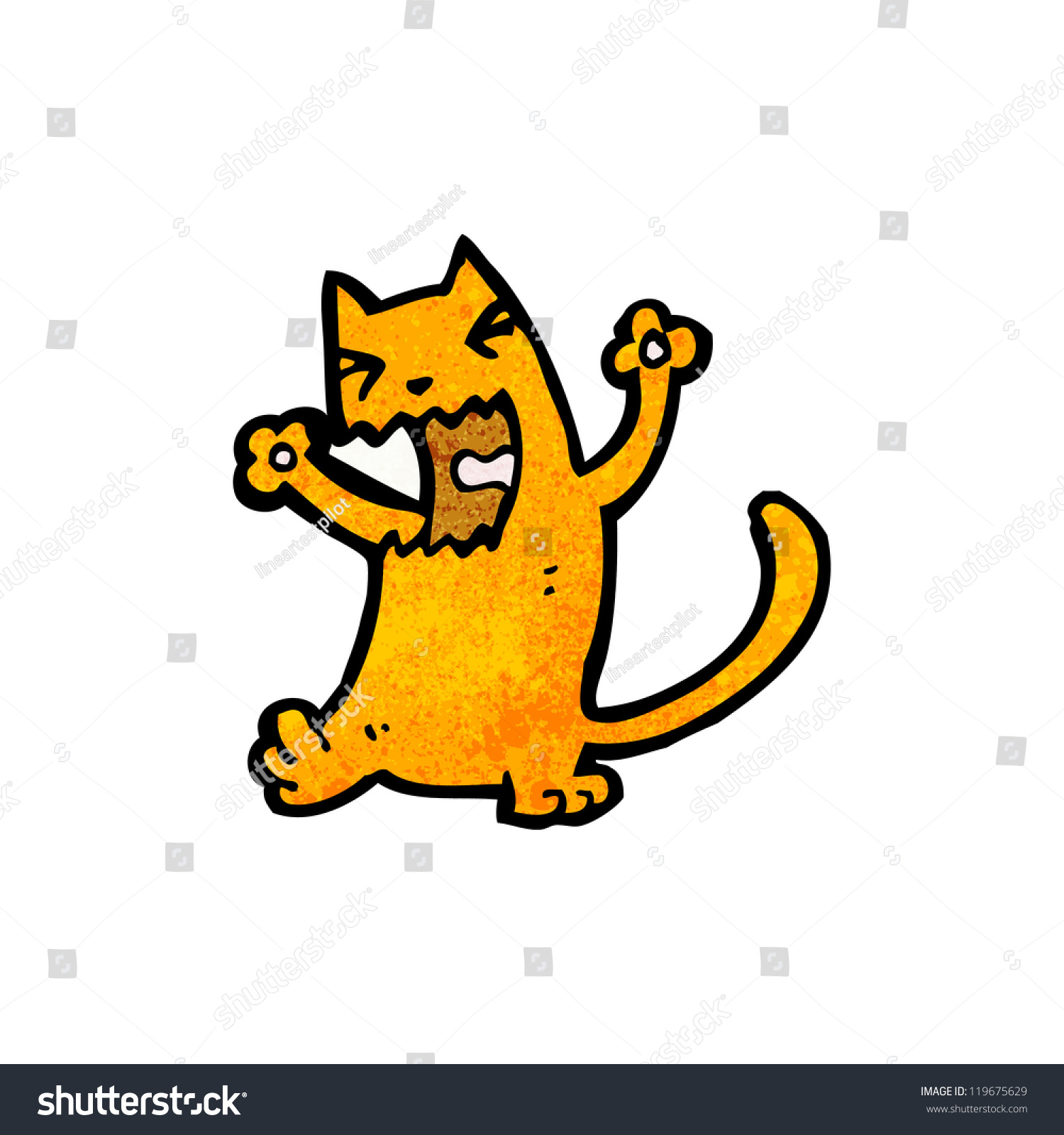Cartoon Angry Cat Stock Vector (Royalty Free) 119675629