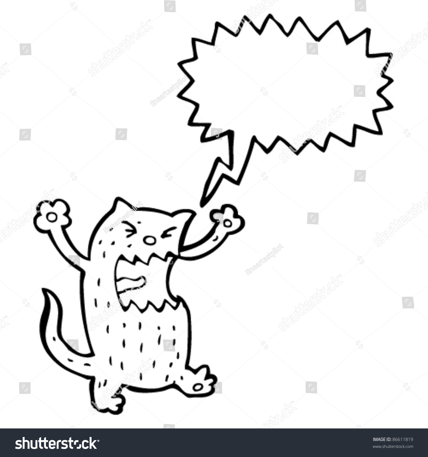 Cartoon Angry Cat Stock Vector (Royalty Free) 86611819 | Shutterstock