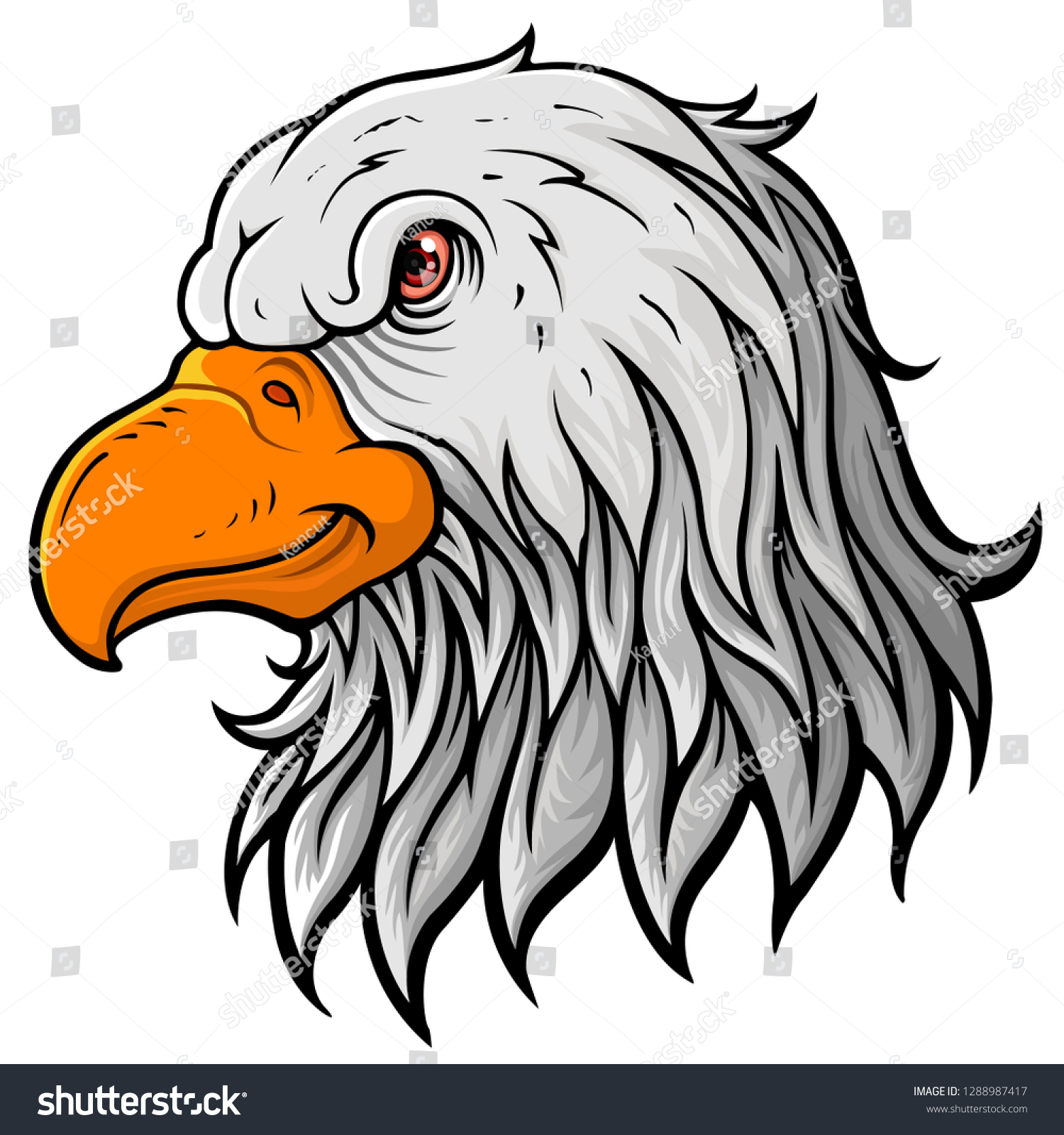 Cartoon Angry Eagle Mascot Stock Vector (Royalty Free) 1288987417 ...