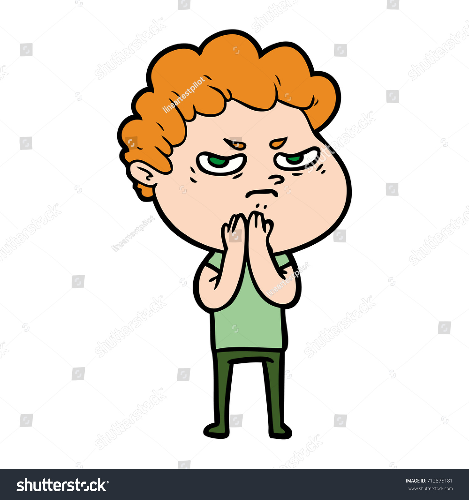 Cartoon Angry Man Stock Vector (Royalty Free) 712875181 | Shutterstock
