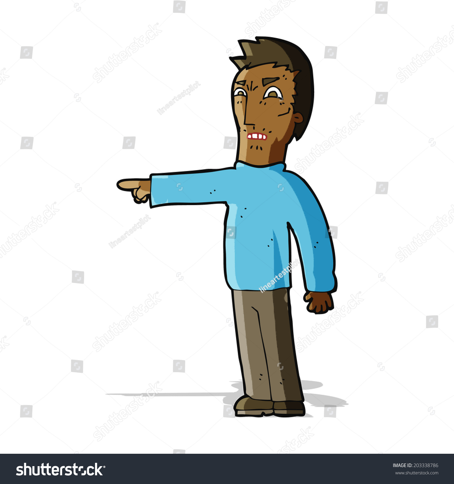 Cartoon Angry Man Pointing Stock Vector (Royalty Free) 203338786 ...