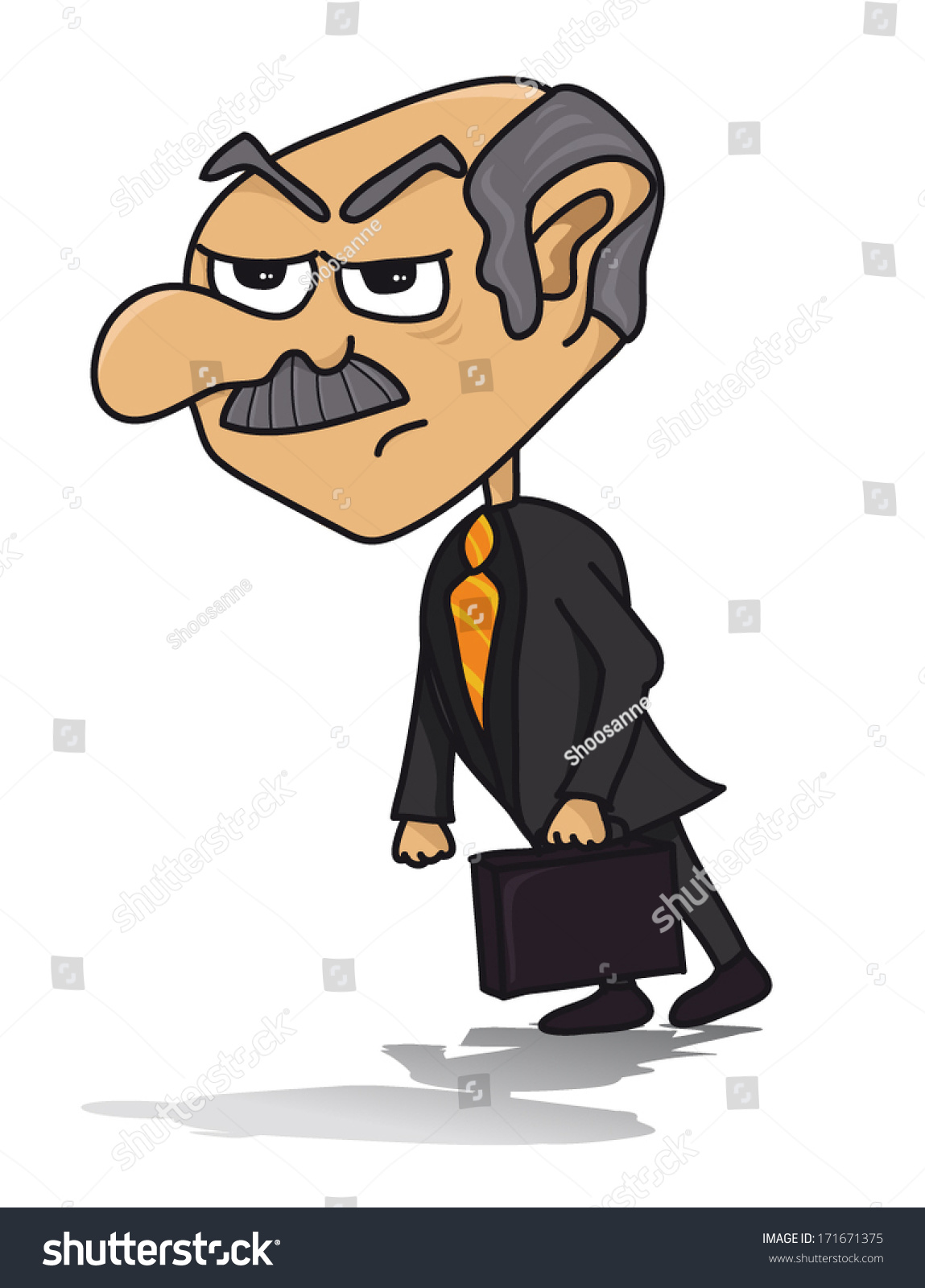 Cartoon Angry Man Vector Stock Vector (Royalty Free) 171671375