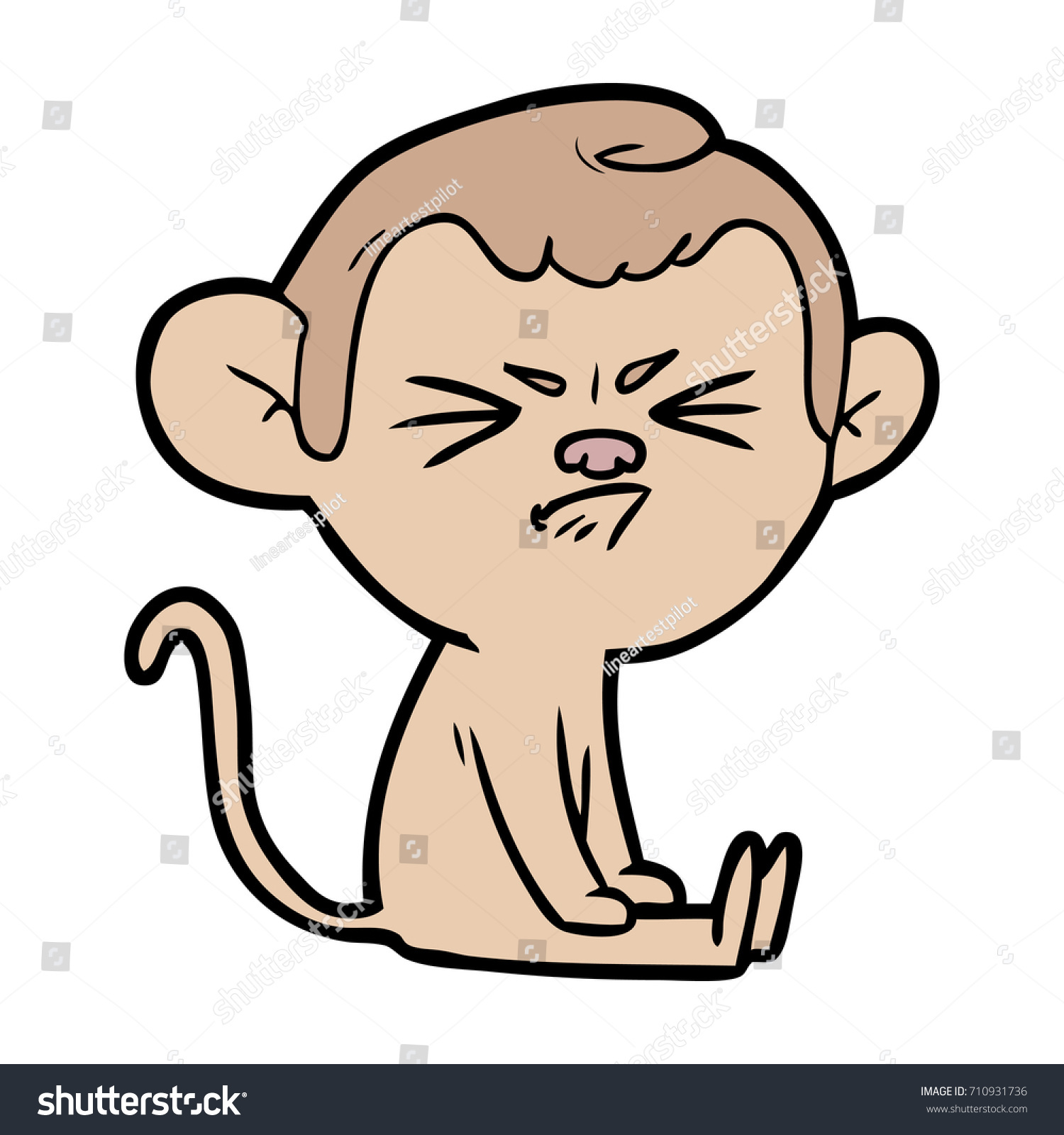 Cartoon Angry Monkey Stock Vector (Royalty Free) 710931736 | Shutterstock