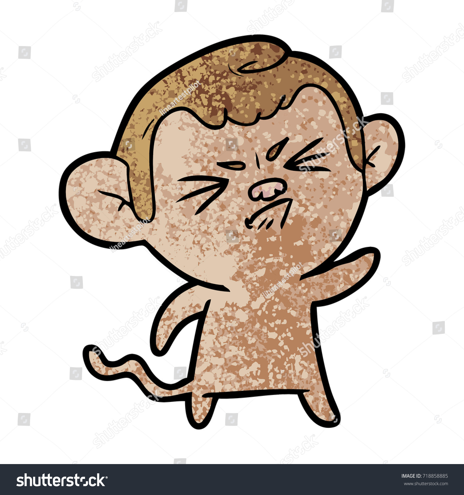 Cartoon Angry Monkey Stock Vector (Royalty Free) 718858885 | Shutterstock