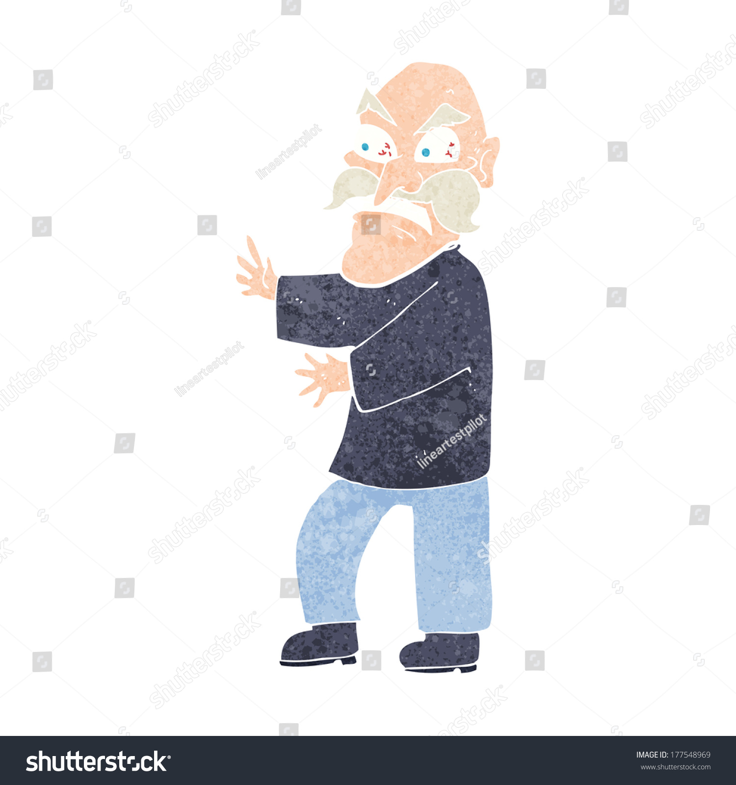 Cartoon Angry Old Man Stock Vector (Royalty Free) 177548969 | Shutterstock