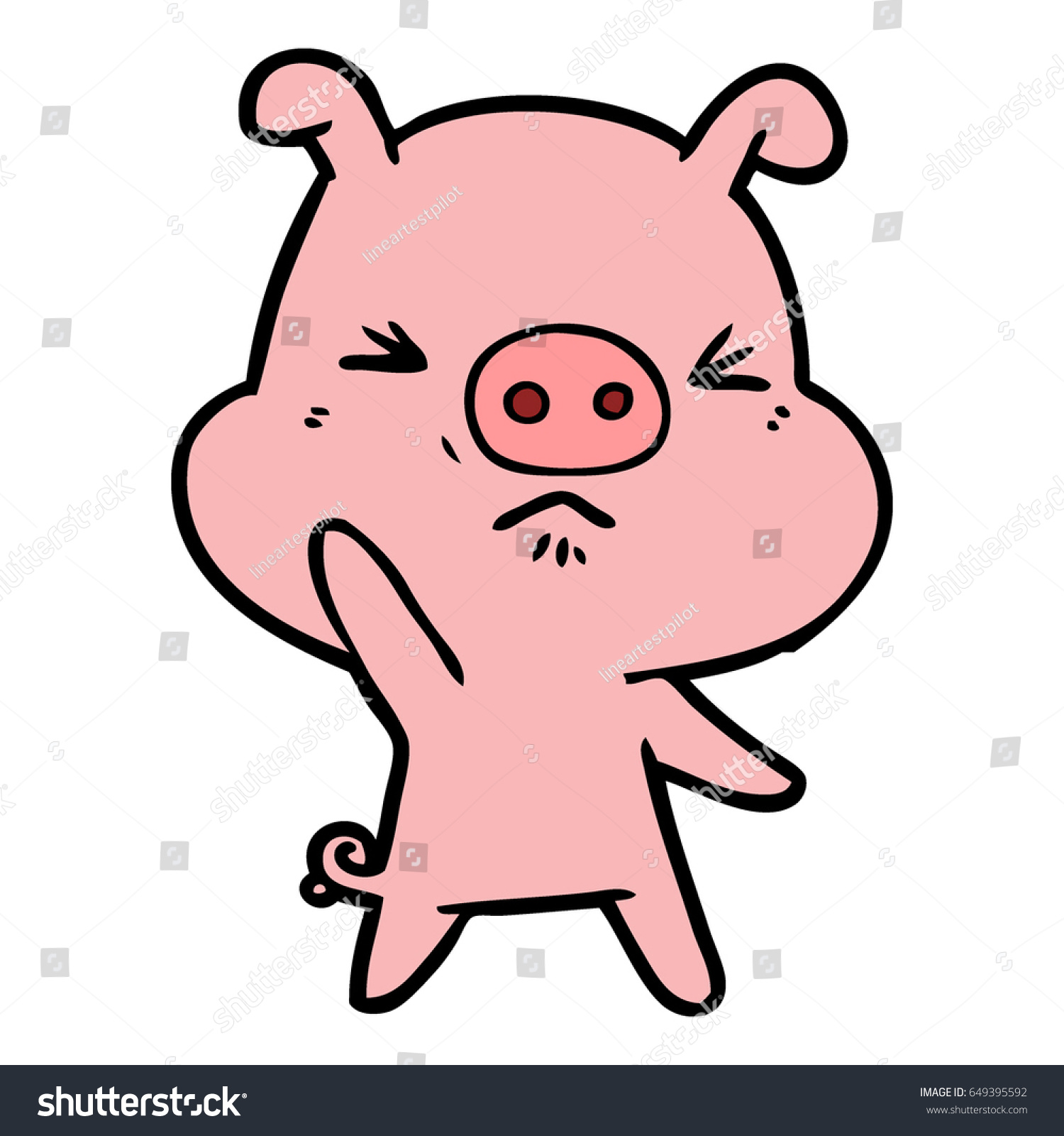 Cartoon Angry Pig Stock Vector (Royalty Free) 649395592