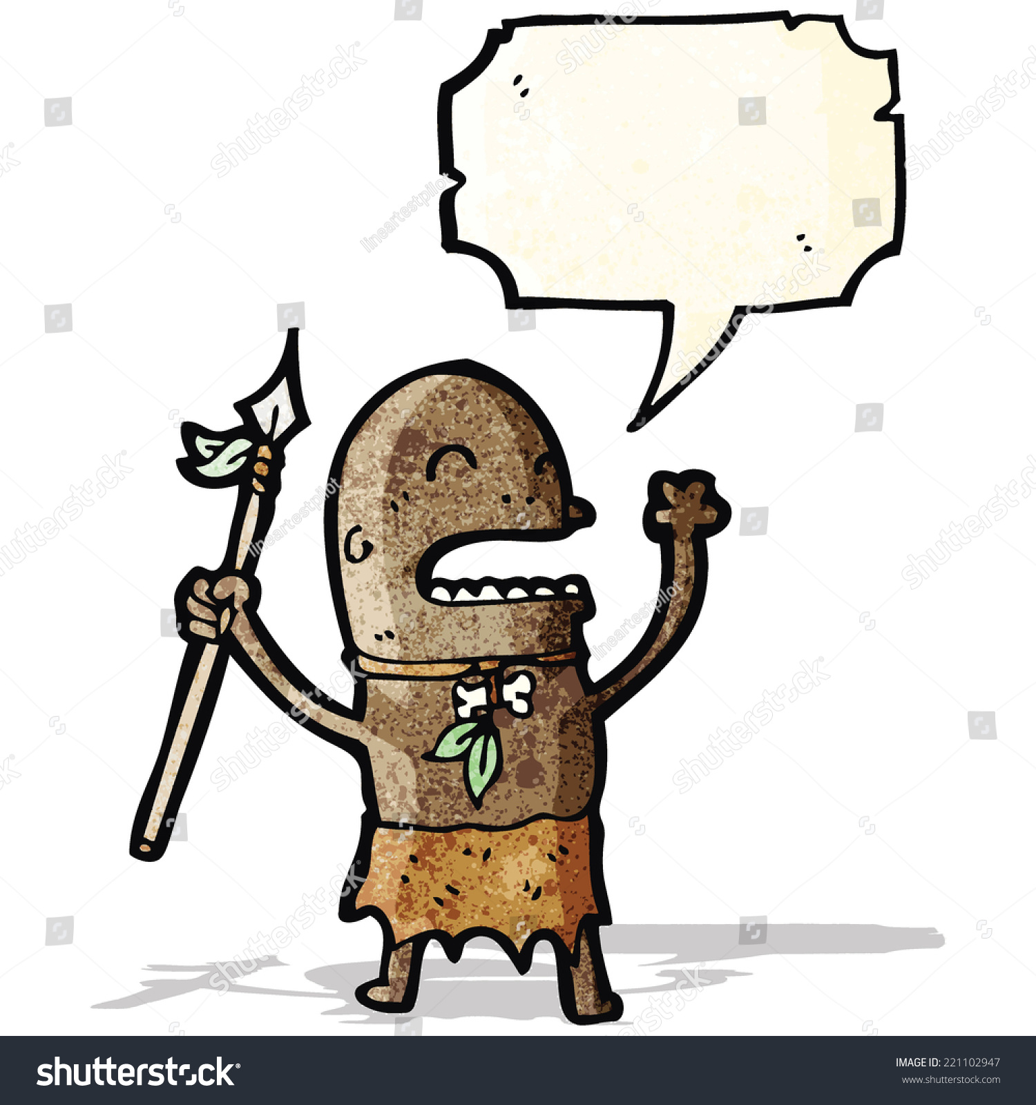 Cartoon Angry Tribesman Stock Vector (Royalty Free) 221102947