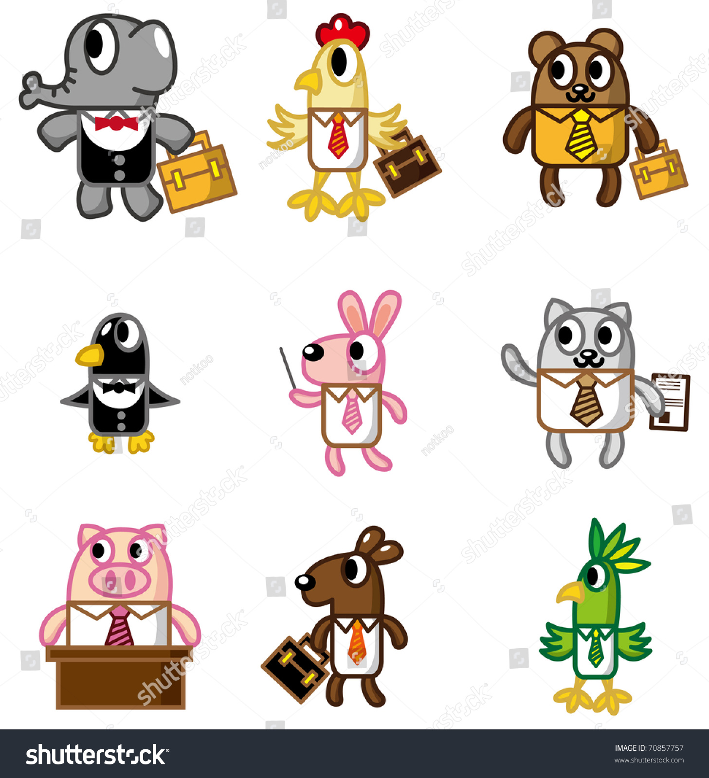Cartoon Animal Worker Icon Stock Vector (Royalty Free) 70857757 ...