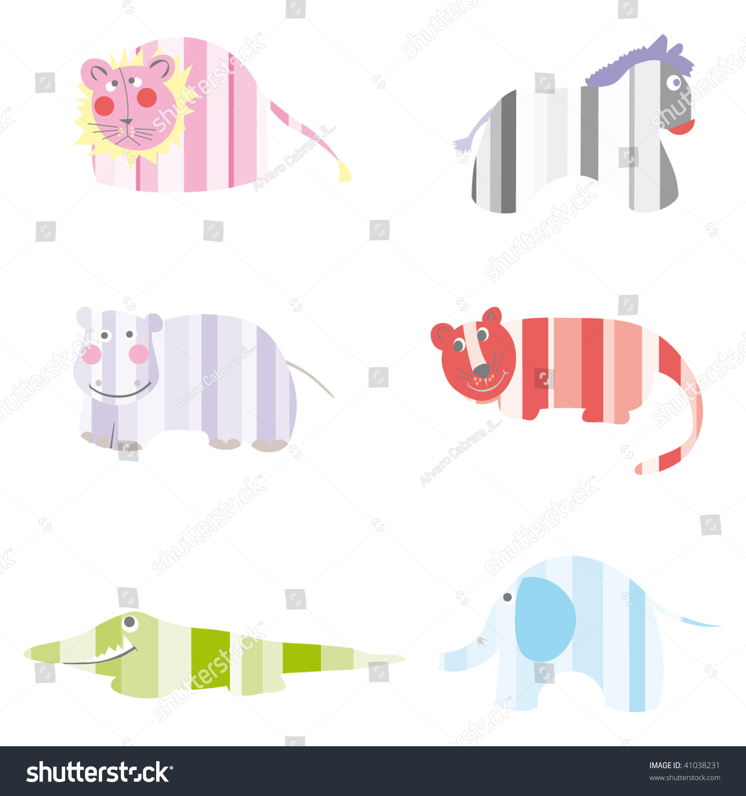 Cartoon Animals Vector Illustration Stock Vector (Royalty Free) 41038231