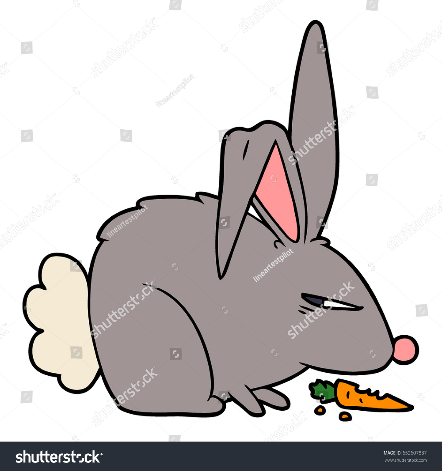 Cartoon Annoyed Rabbit Stock Vector (Royalty Free) 652607887