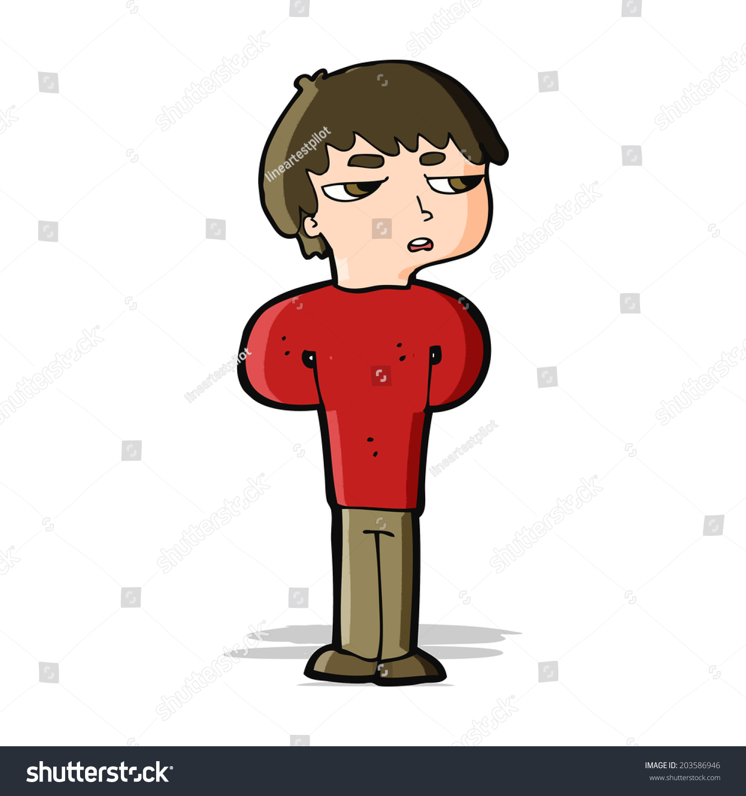 Cartoon Antisocial Boy Stock Vector (Royalty Free) 203586946