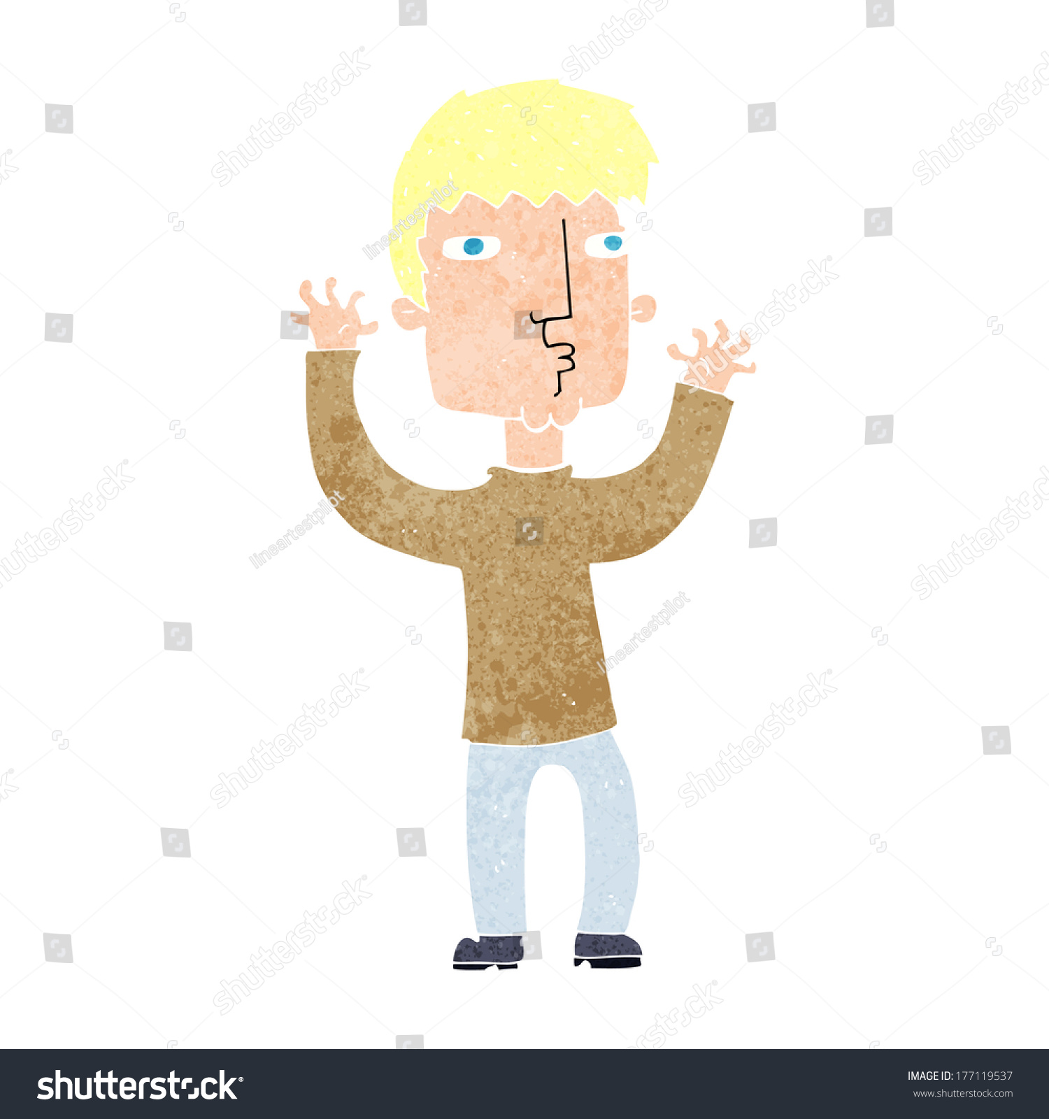 Cartoon Anxious Man Stock Vector (Royalty Free) 177119537 | Shutterstock