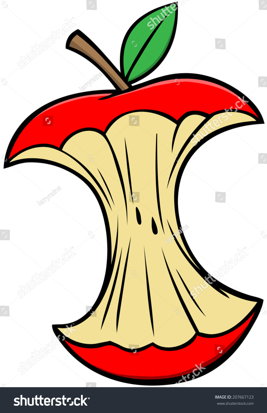 Cartoon Apple Core Stockvektor (Royaltyfri) 207667123 - Shutterstock