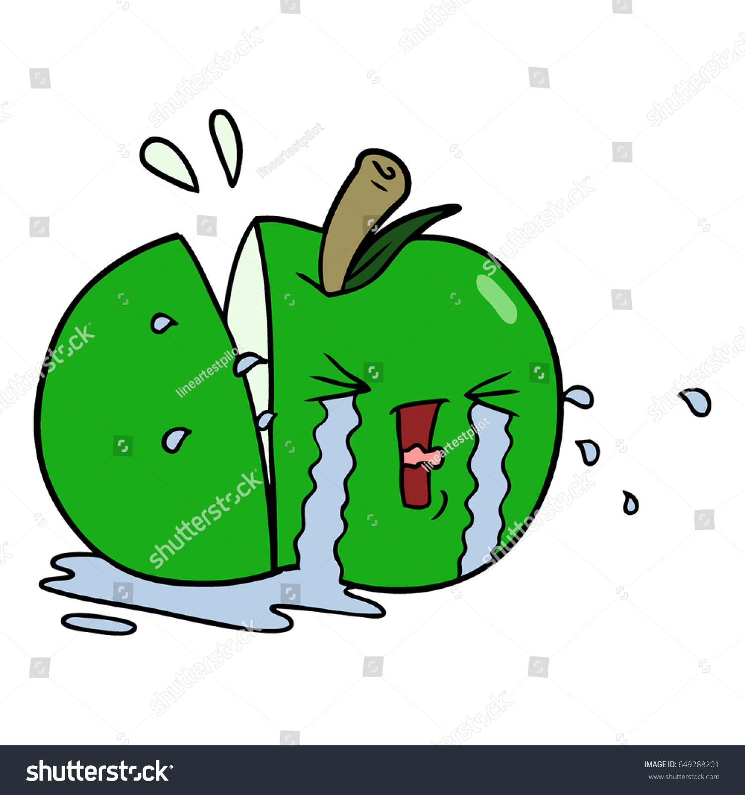 Cartoon Apple Crying Stock Vector (Royalty Free) 649288201 | Shutterstock
