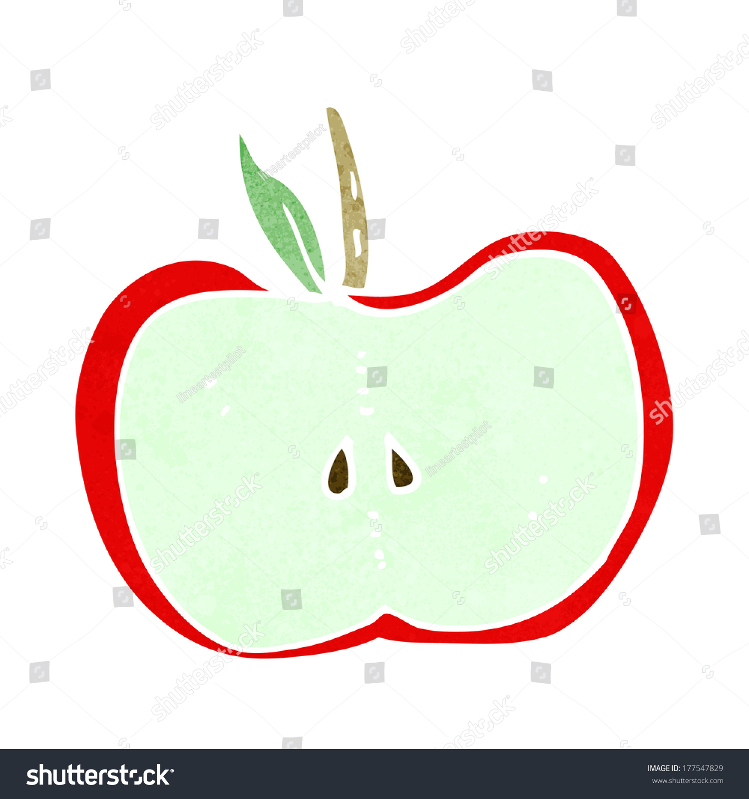 Cartoon Apple Half Stock Vector (Royalty Free) 177547829 | Shutterstock