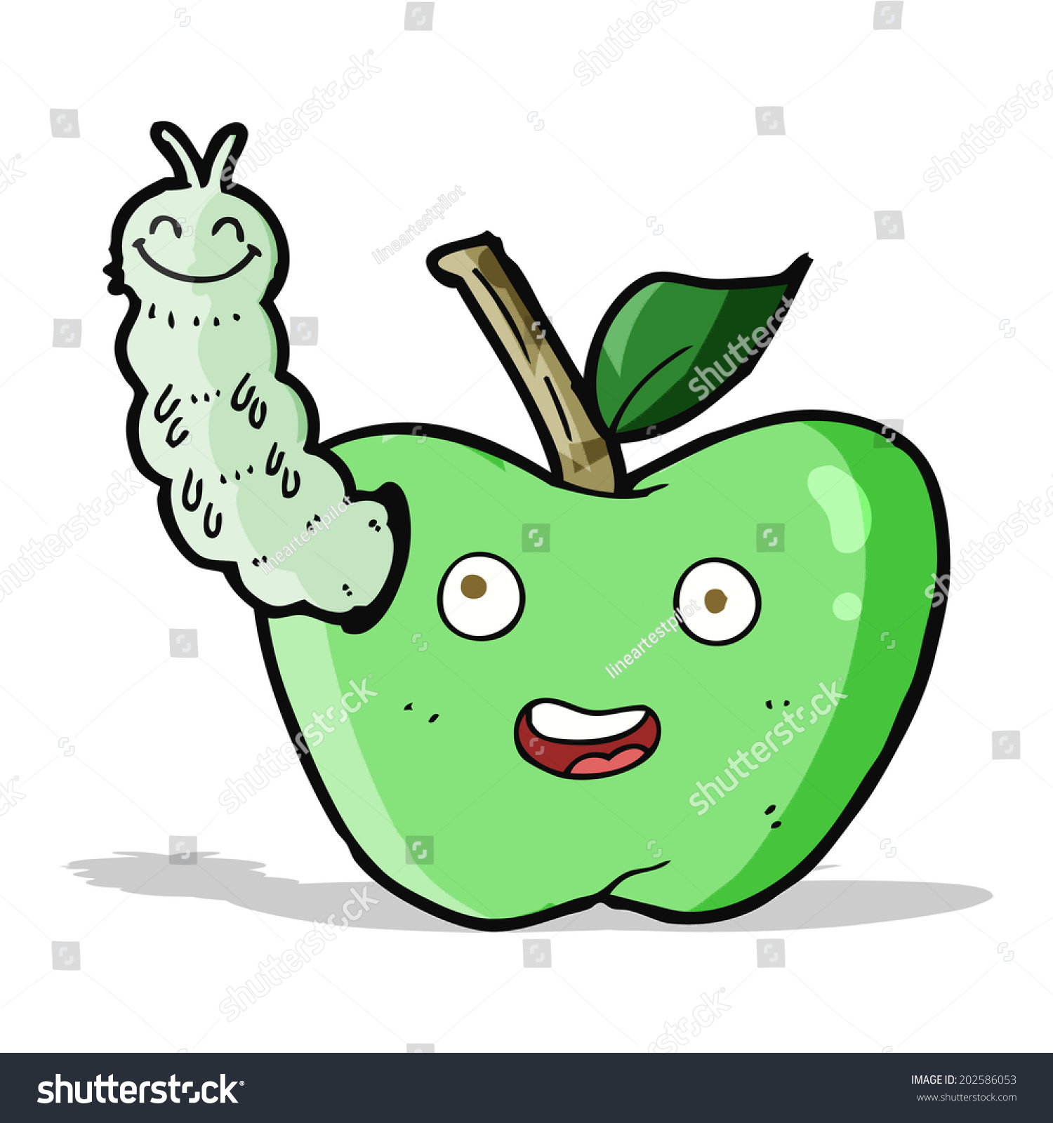 Cartoon Apple Bug Stock Vector (Royalty Free) 202586053 | Shutterstock