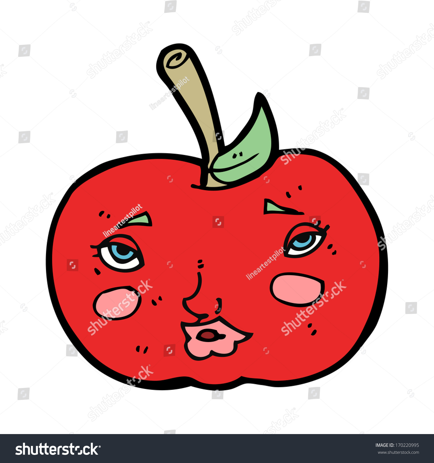 Cartoon Apple Face Stock Vector (Royalty Free) 170220995 | Shutterstock