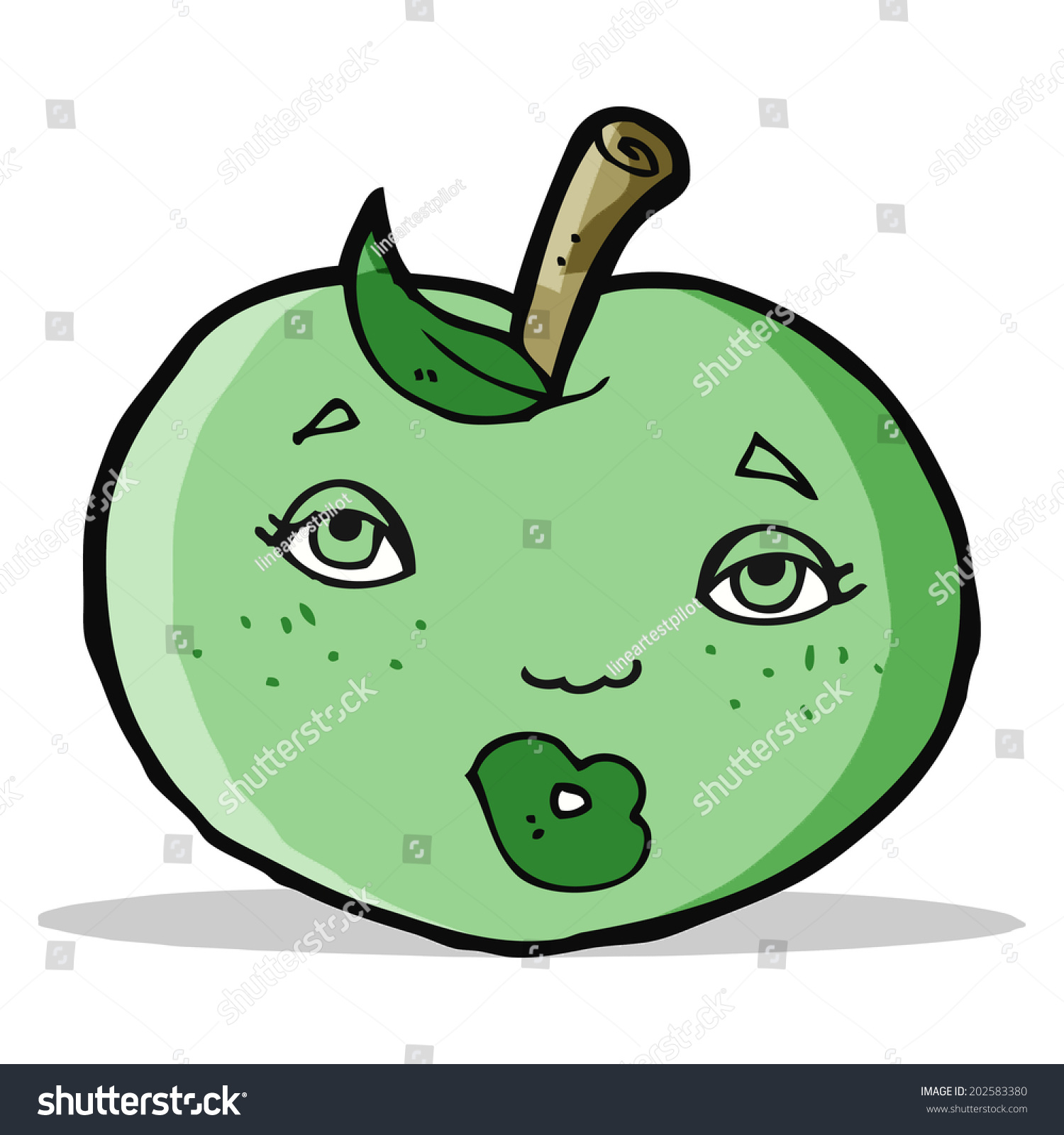Cartoon Apple Face Stock Vector (Royalty Free) 202583380 | Shutterstock