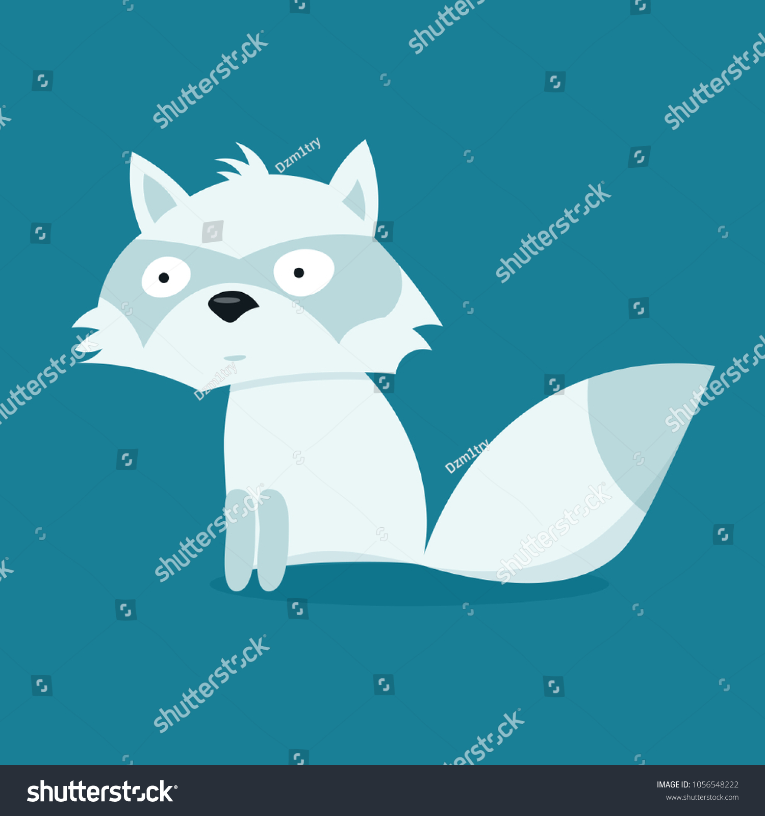 Cartoon Arctic Fox Vector Image Isolated: เวกเตอร์สต็อก (ปลอดค่า ...