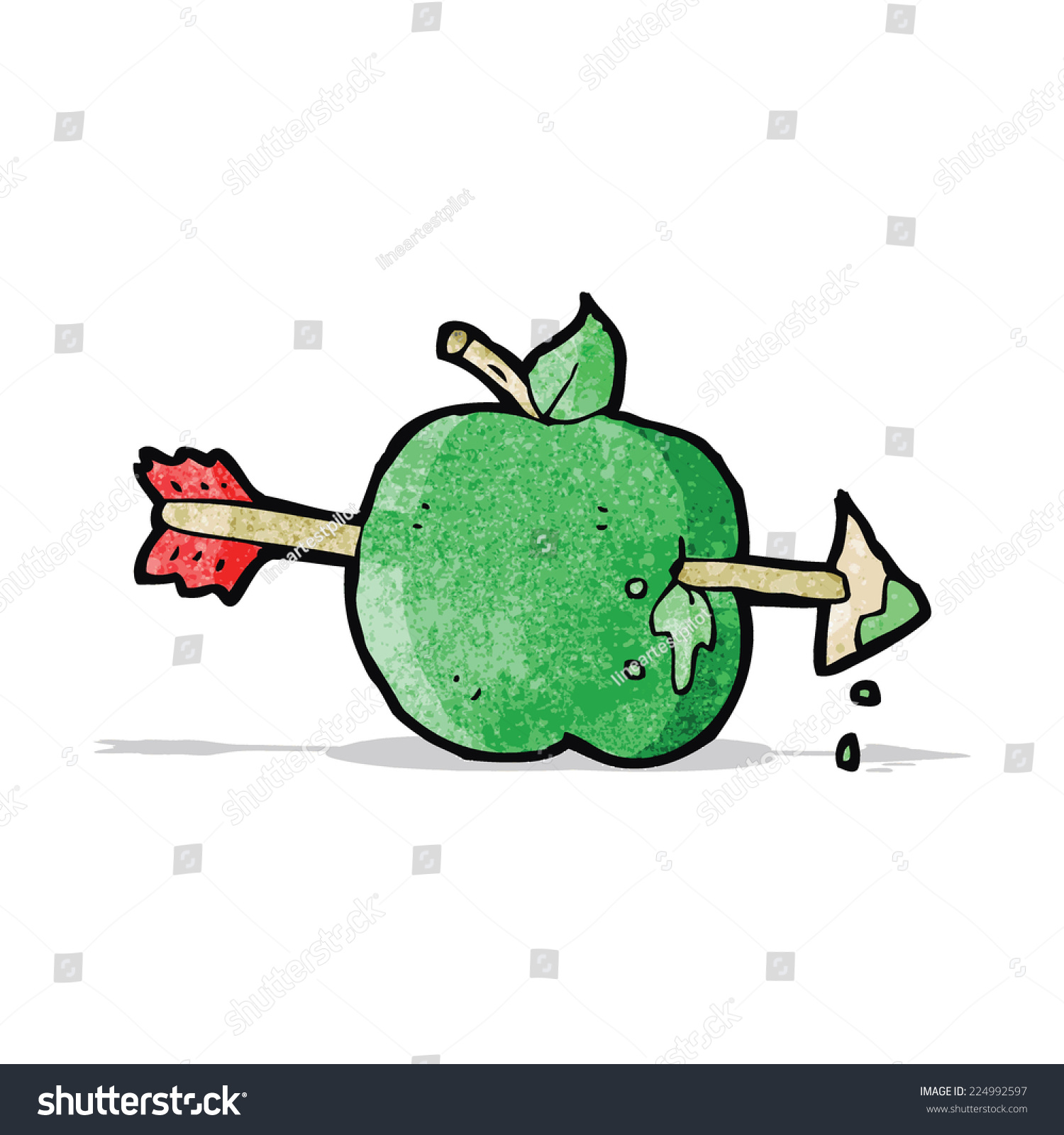 Cartoon Arrow Through Apple Stock Vector (Royalty Free) 224992597 ...