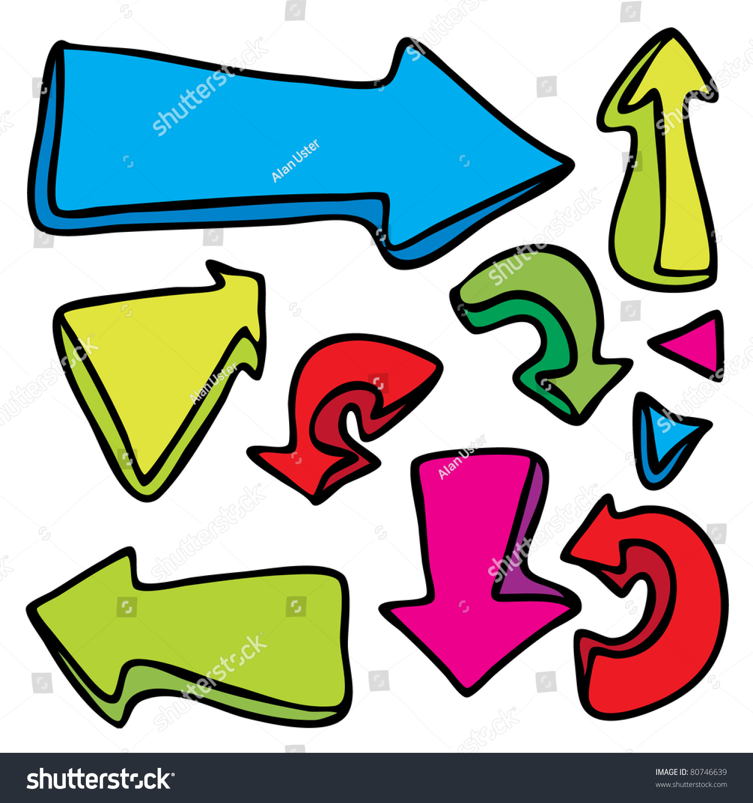 Cartoon Arrows Stock Vector (Royalty Free) 80746639 - Shutterstock